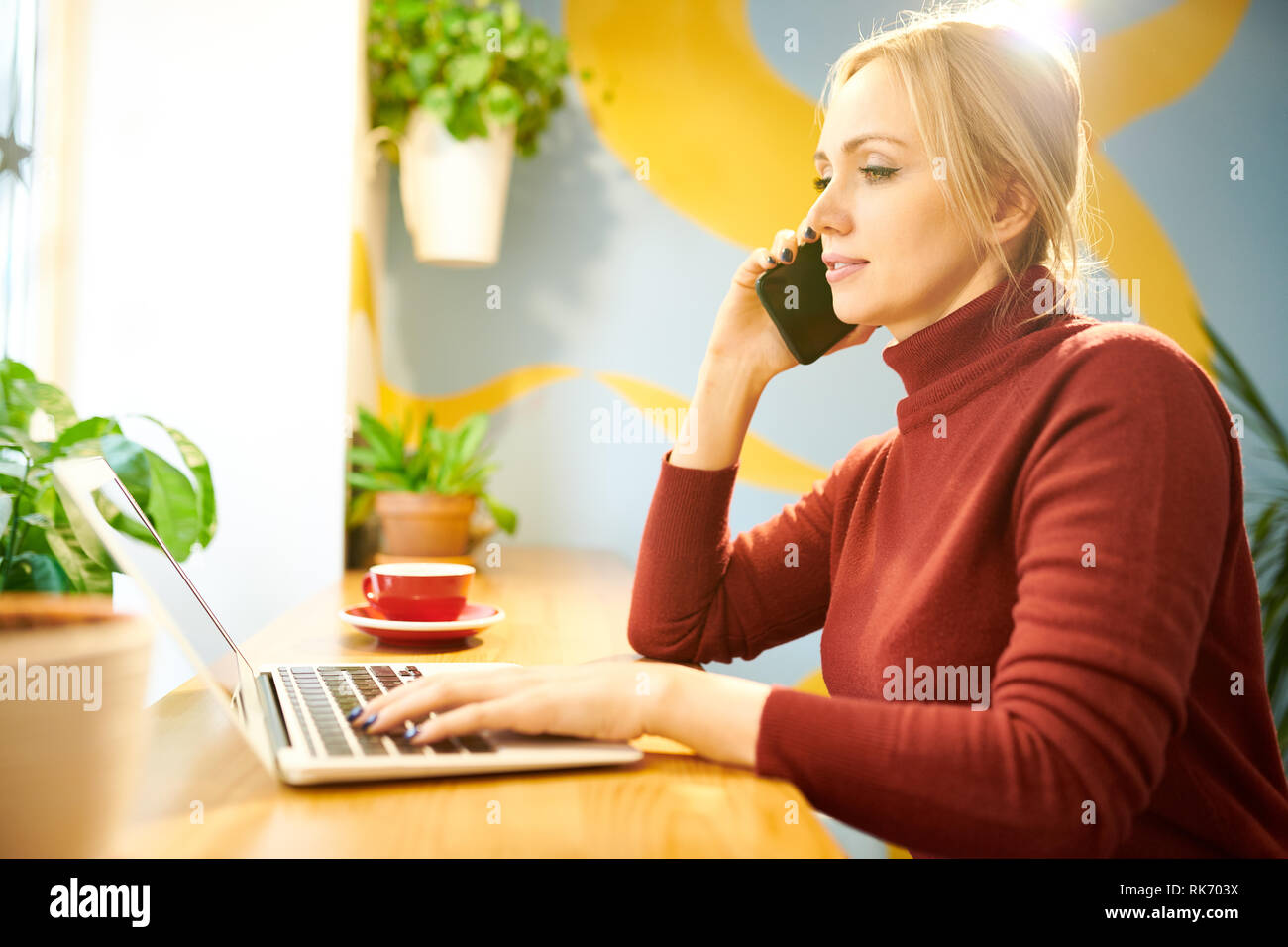 Young busy business woman using hi-res stock photography and images - Alamy