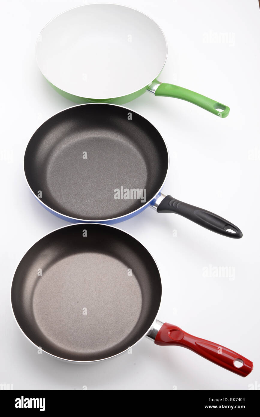 Three non stick pans hi-res stock photography and images - Alamy