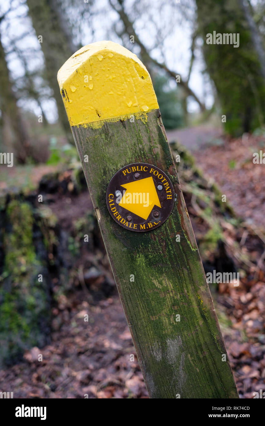 The Calderdale Way Sign, between Shelf and Norwood Green, Halifax, West ...