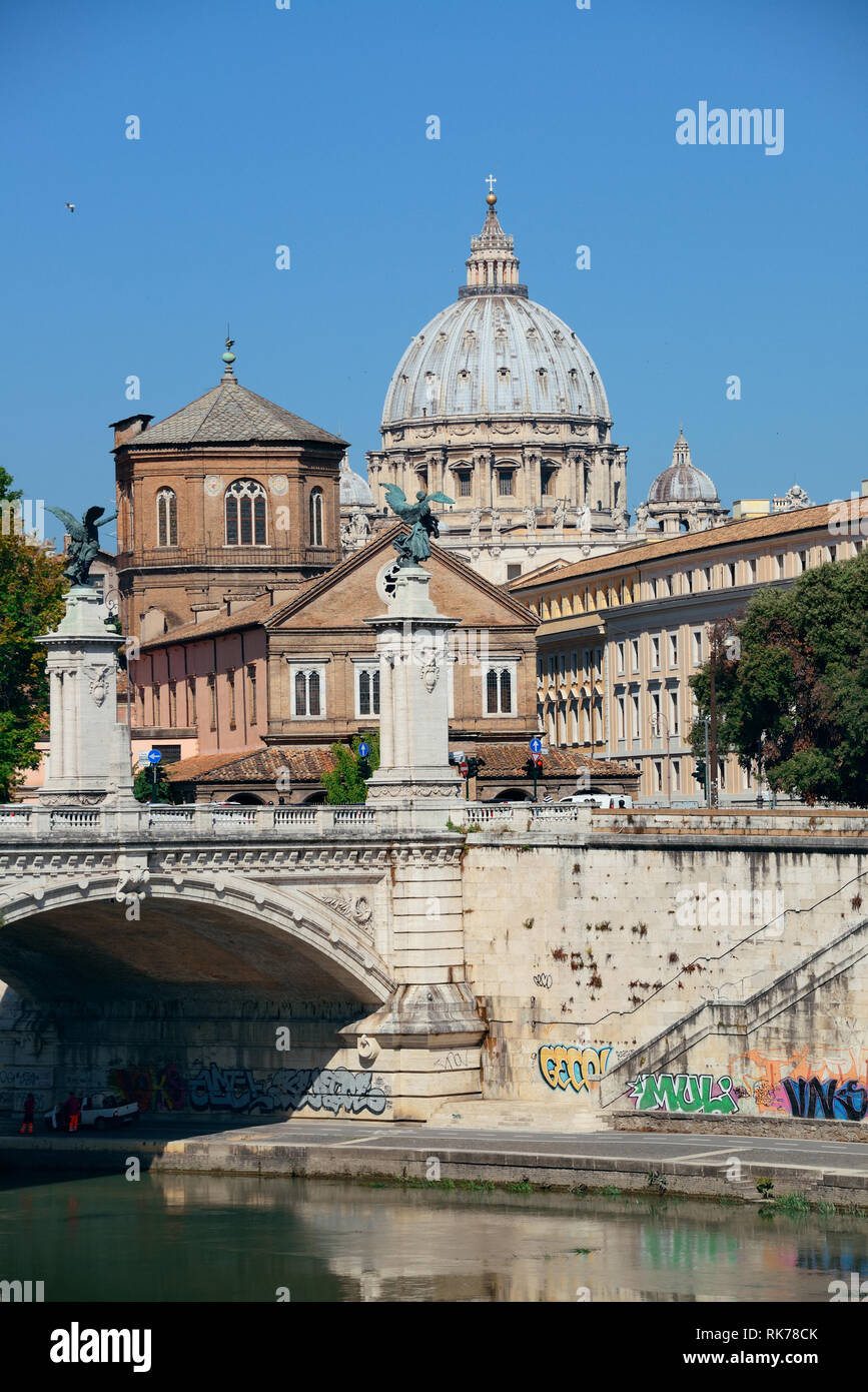 River Tiber and St Peters Basilica in Vatican City Stock Photo - Alamy