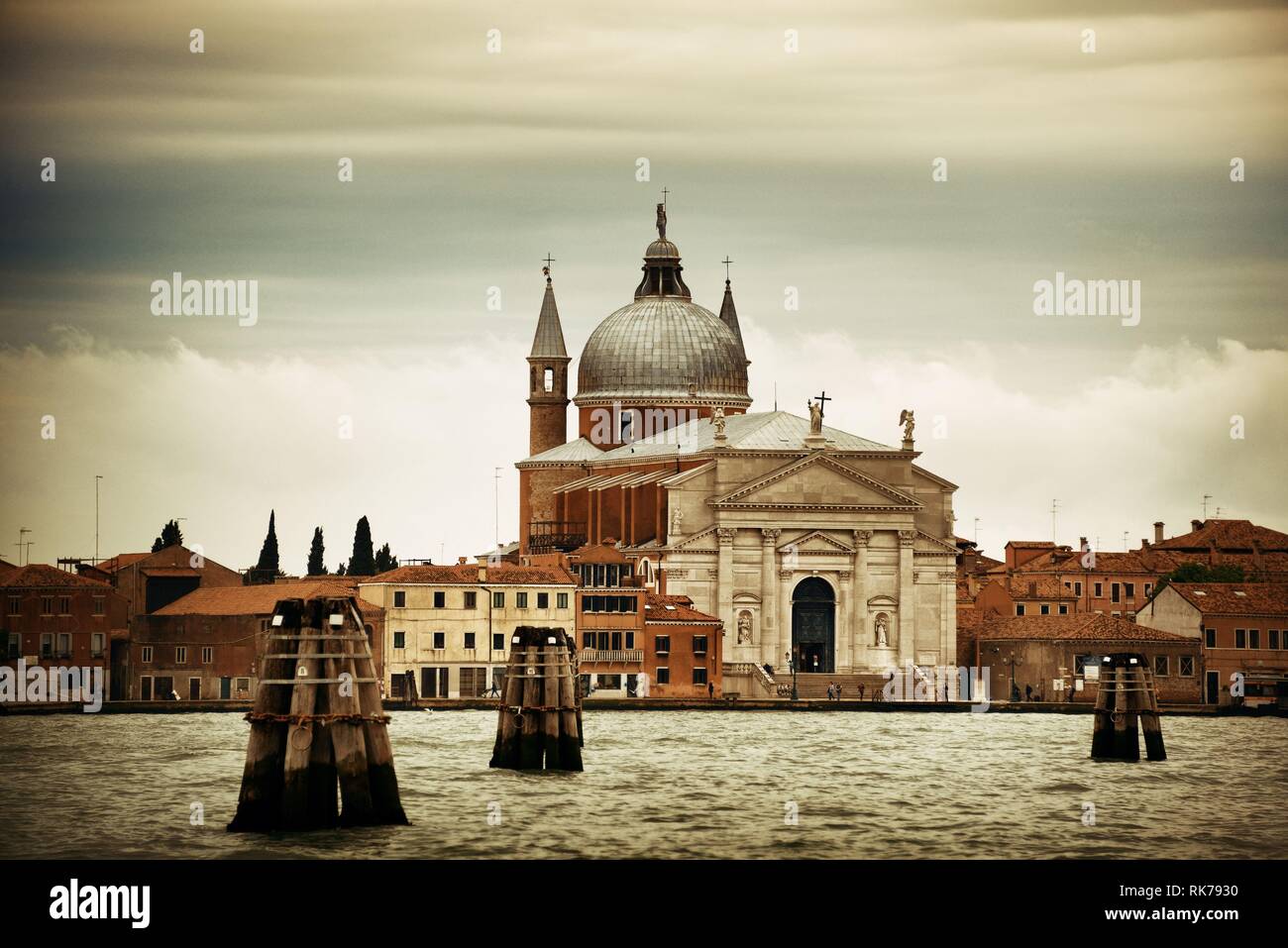 Church over sea with dome in Venice Italy Stock Photo - Alamy