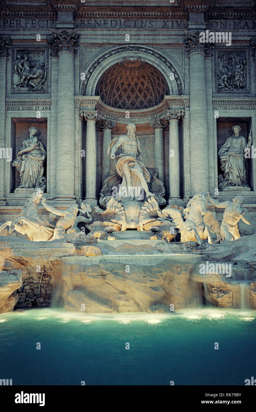 Trevi Fountain with Baroque style as the famous tourism attraction in ...