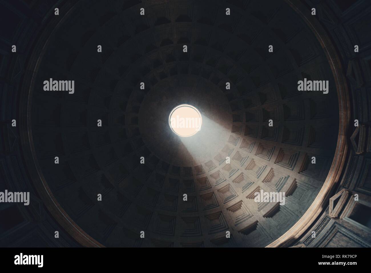 Pantheon interior with light beam in Rome, Italy Stock Photo - Alamy
