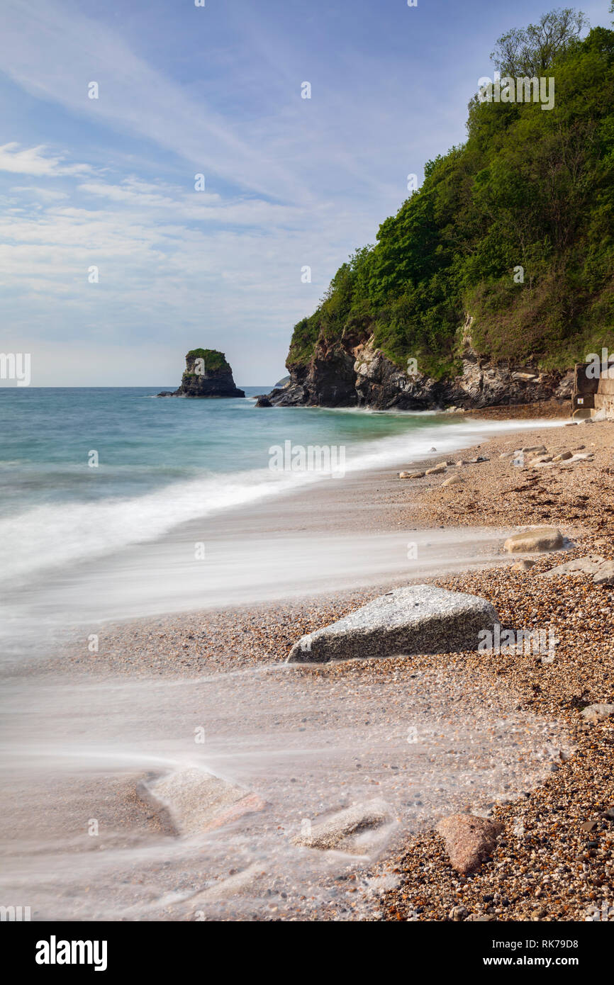 Charlestown Beach in Cornwall Stock Photo - Alamy