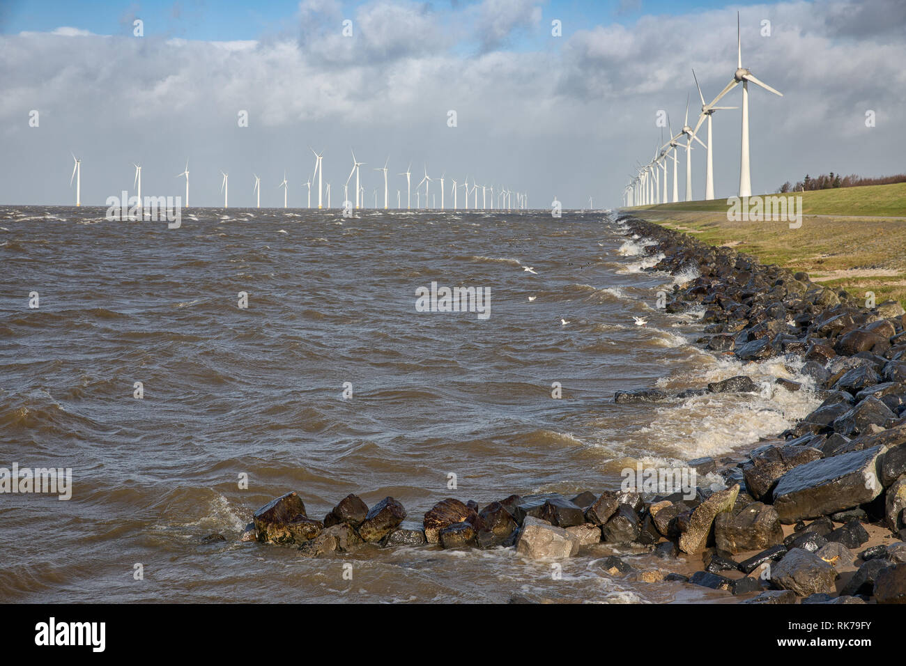 Offshore wind turbine storm wave hi-res stock photography and images ...