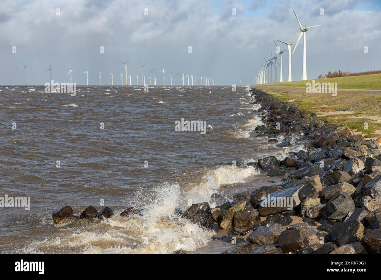Offshore wind turbine storm wave hi-res stock photography and images ...