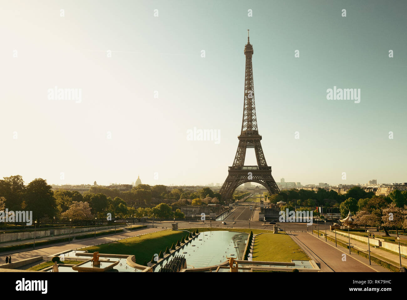Eiffel Tower as the famous city landmark in Paris Stock Photo - Alamy