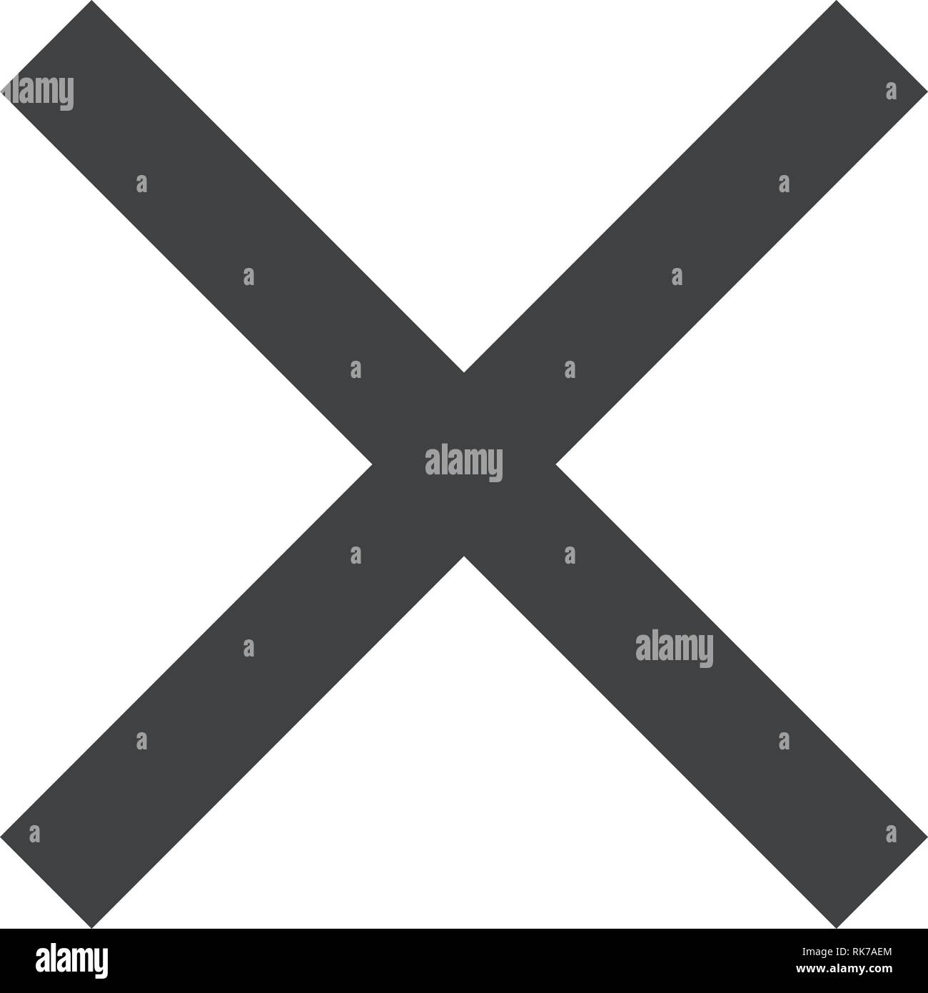 Cross sign element. X icon isolated. Simple mark graphic design. Button ...