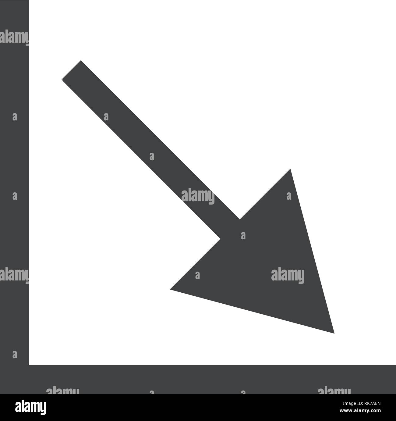 Flat simple graph vector icon. Chart sign, symbol for app, web, logo ...