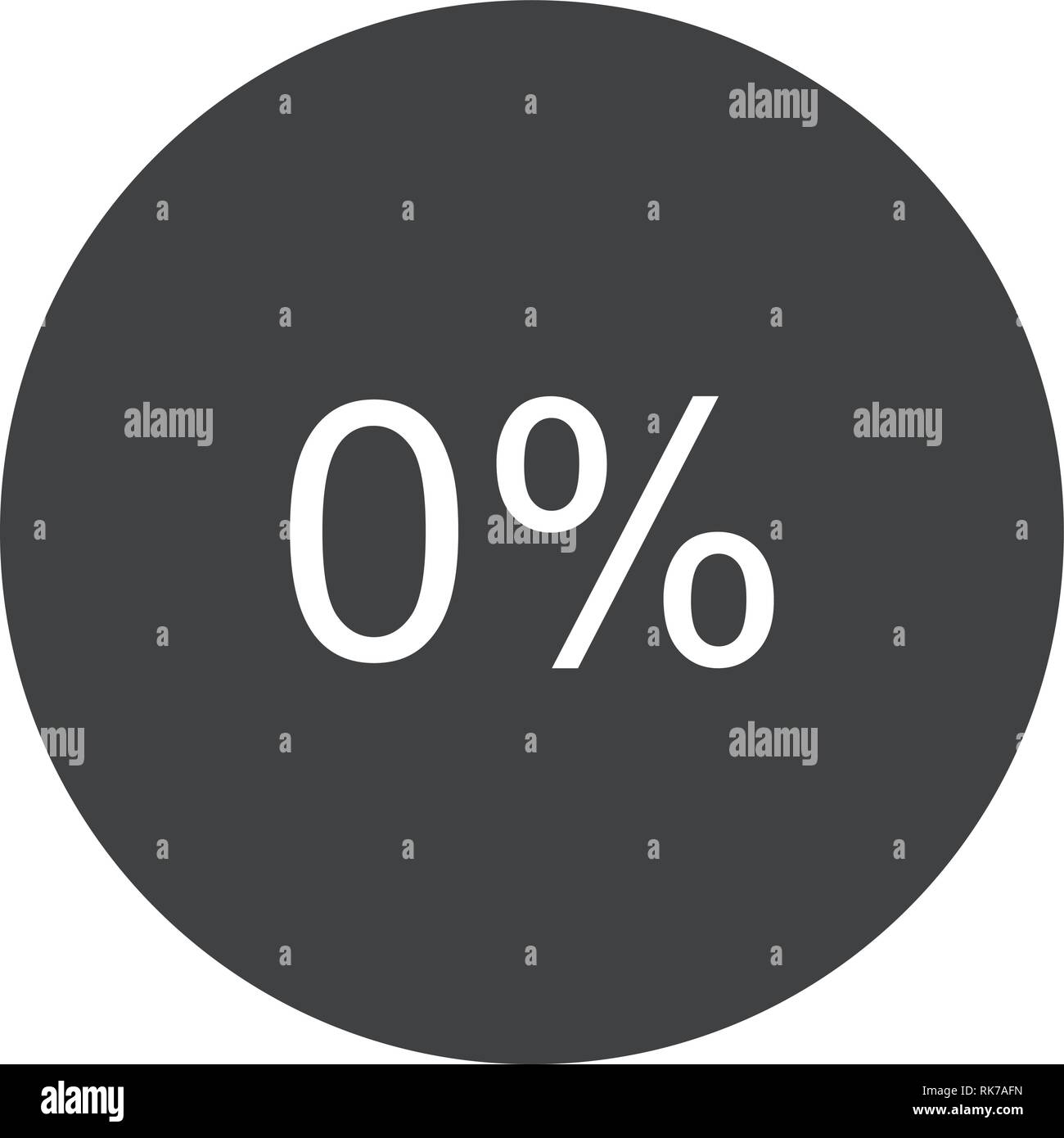 Zero percent or 0 % round vector icon isolated Stock Vector Image & Art ...