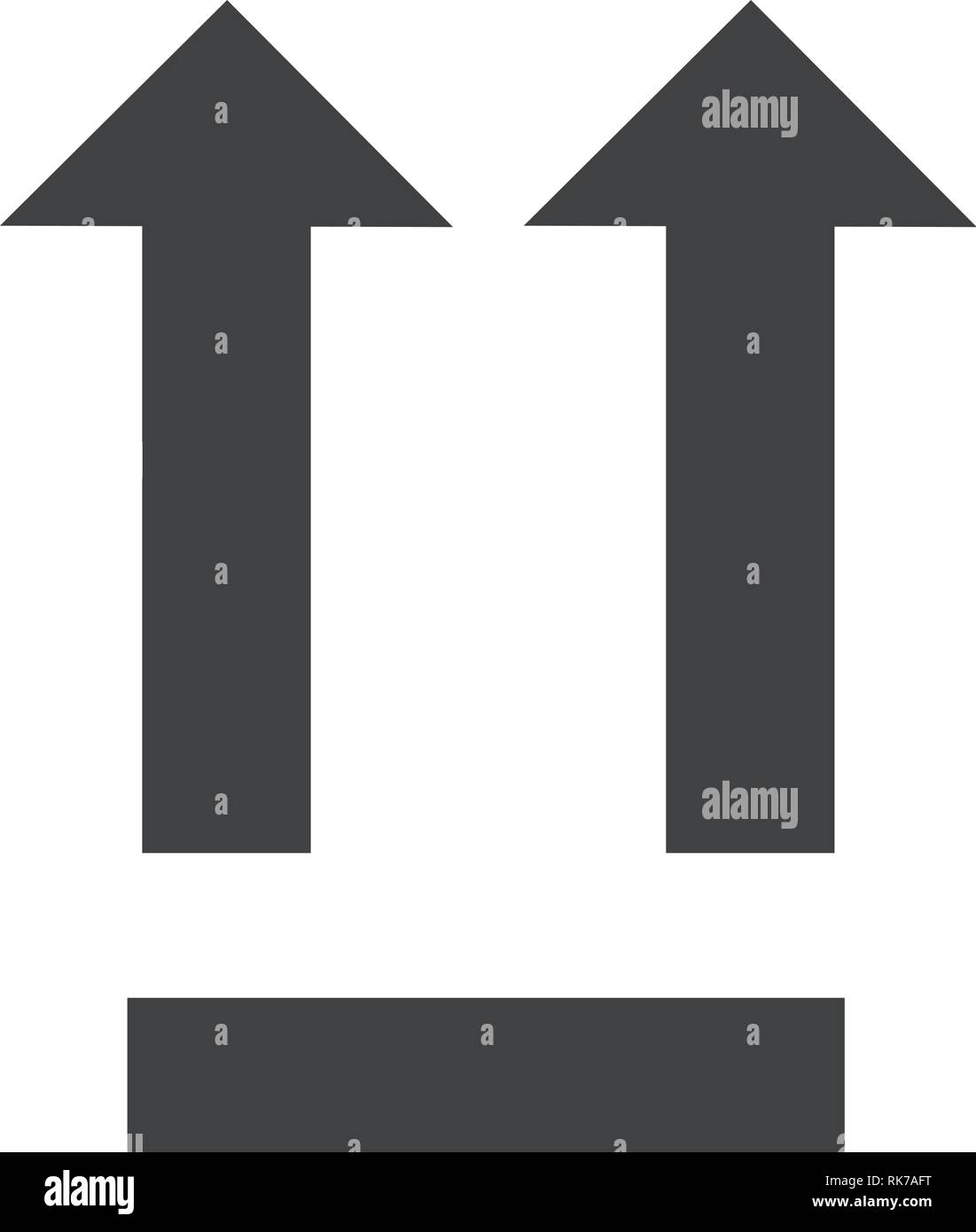 Shipping symbol sign up vector isolated. Warning symbols on cardboard ...