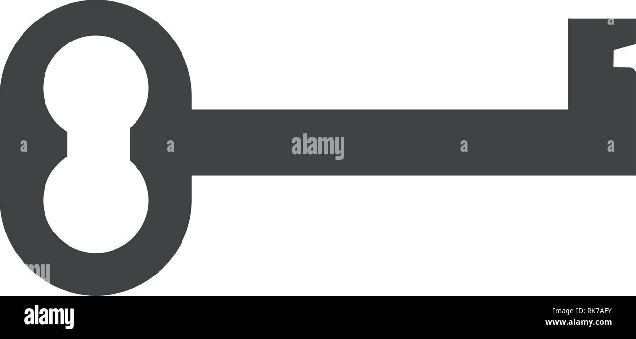 Vector icon old key silhouette. Door key sign, symbol Stock Vector ...