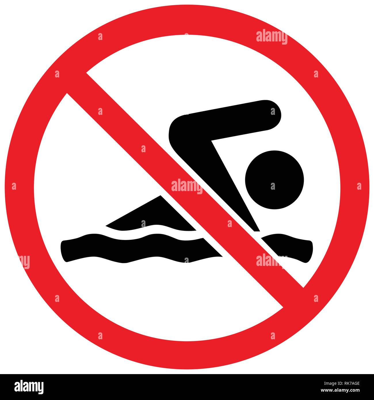 No swimming sign. Warning sign Stock Vector Image & Art - Alamy