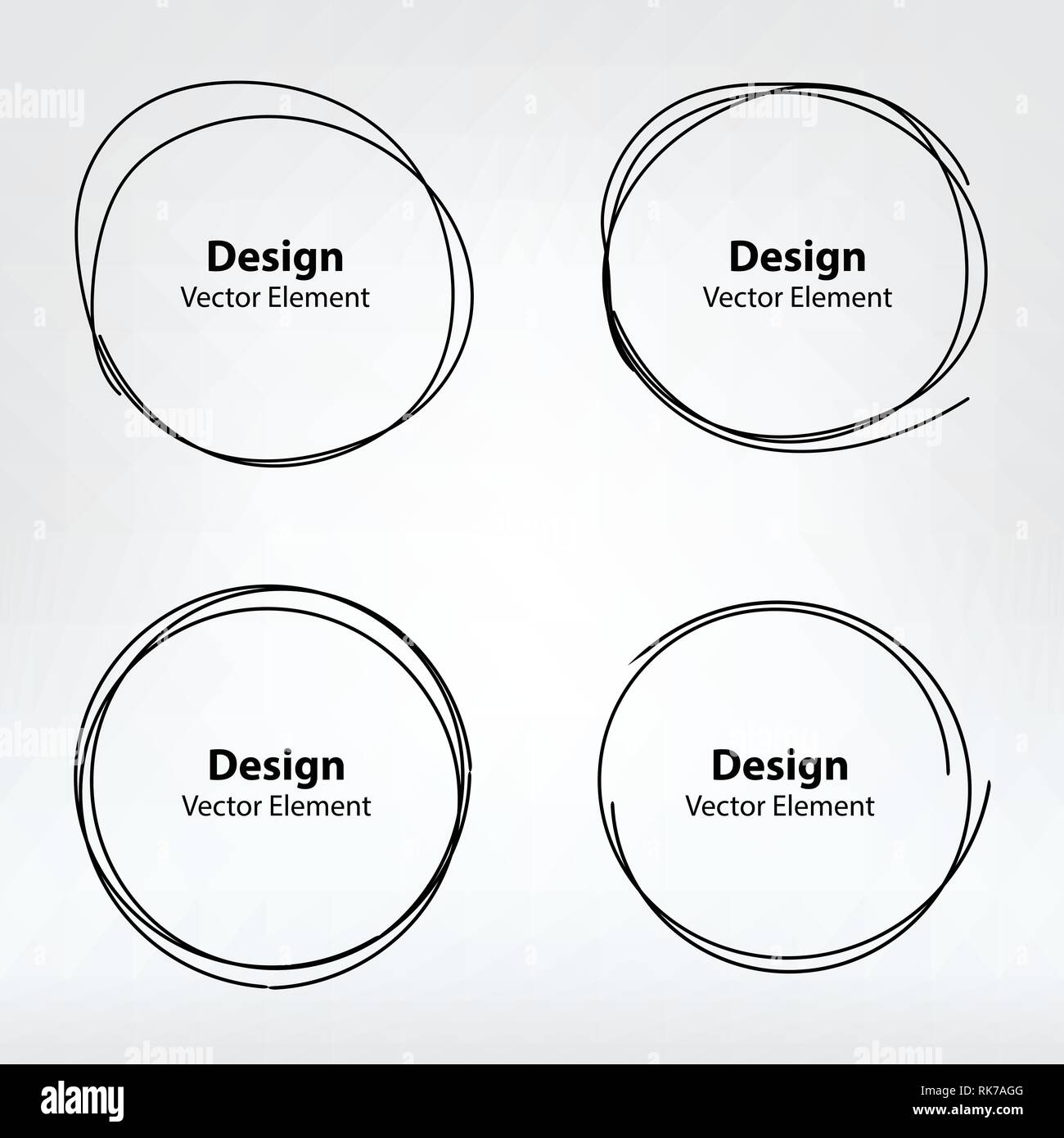 Set of vector hand drawn circles using sketch drawing scribble circle ...