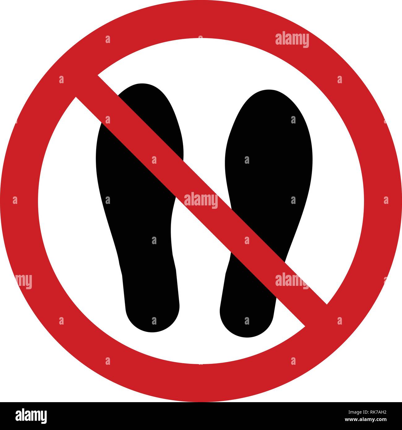Prohibition sign - do not walk or stay here vector symbol Stock Vector ...