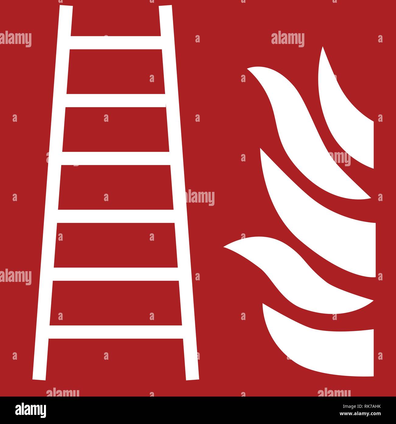 Fire ladder sign. Vector emergency symbol for evacuation in public ...