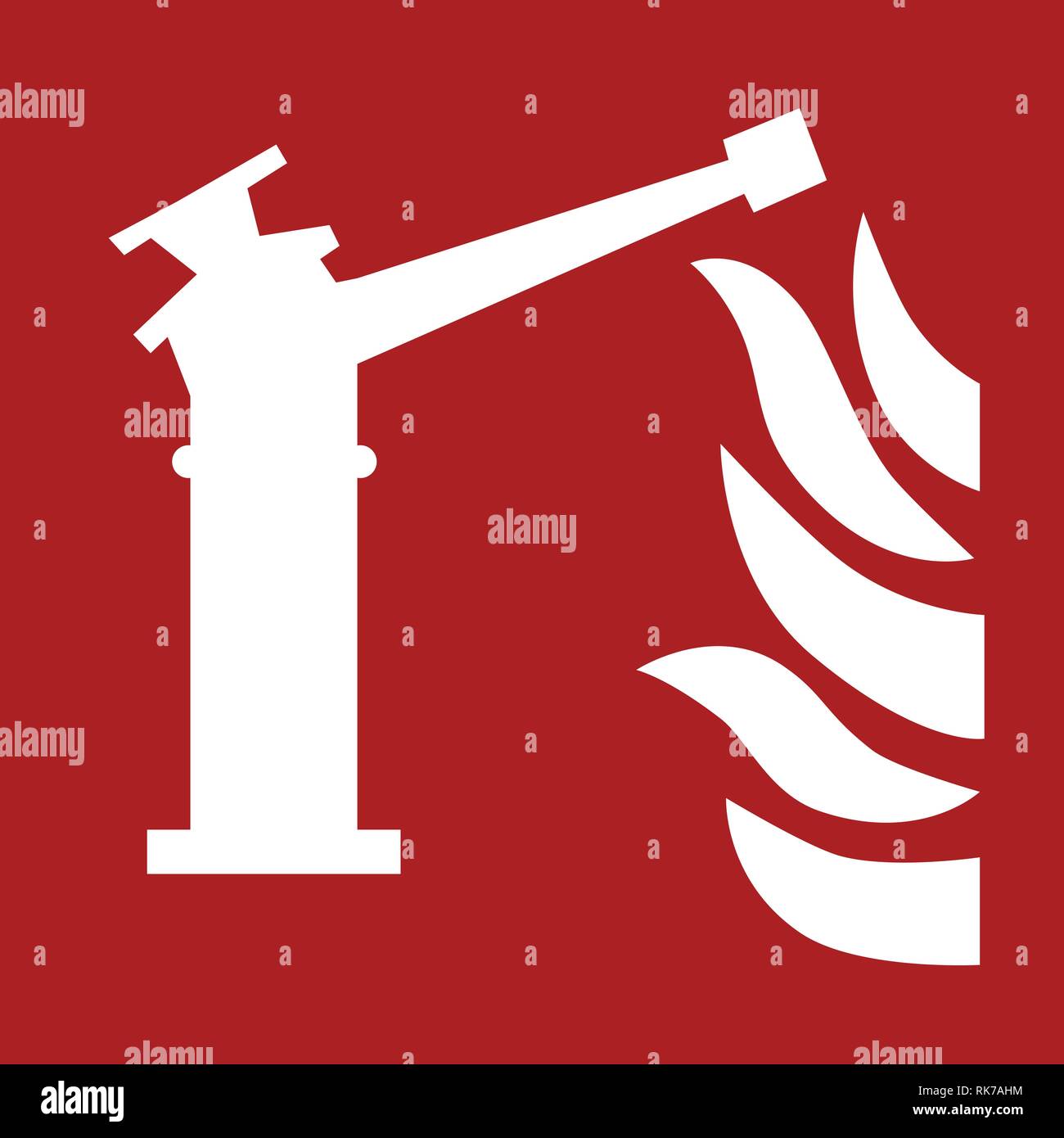 Red safety sign - fire monitor system sign vector sticker Stock Vector ...