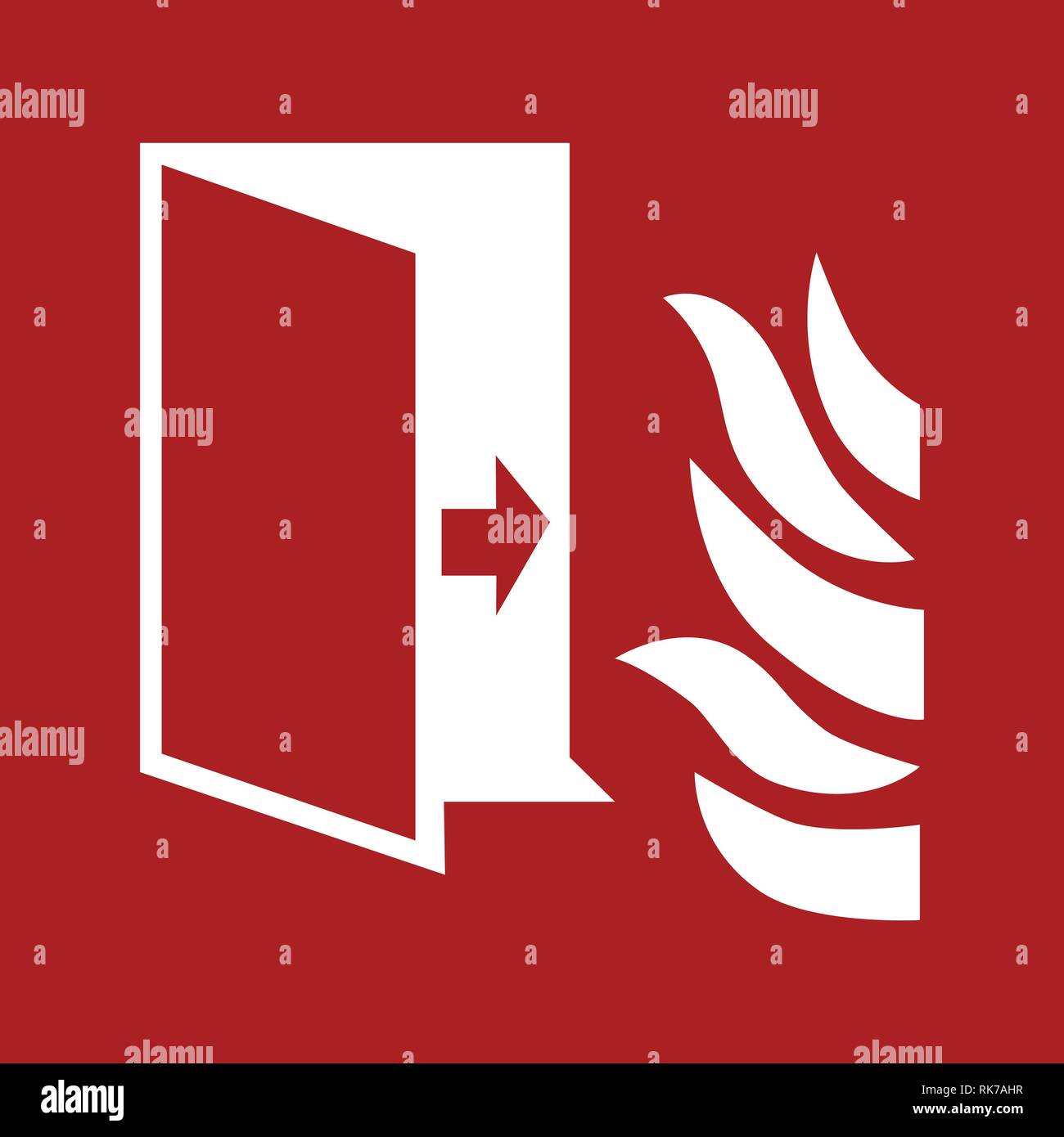 Red safety sign - fire protective door sign vector sticker Stock Vector ...