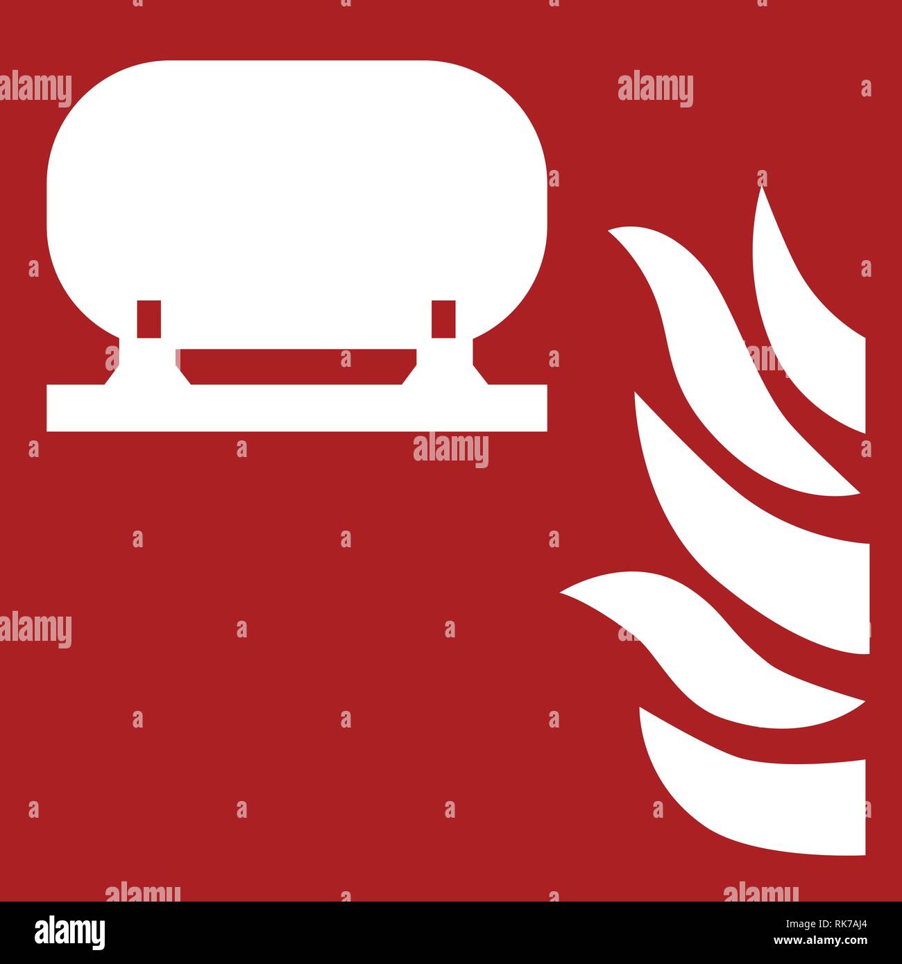 Red fire safety emergency sign - fixed fire extinguisher installation ...