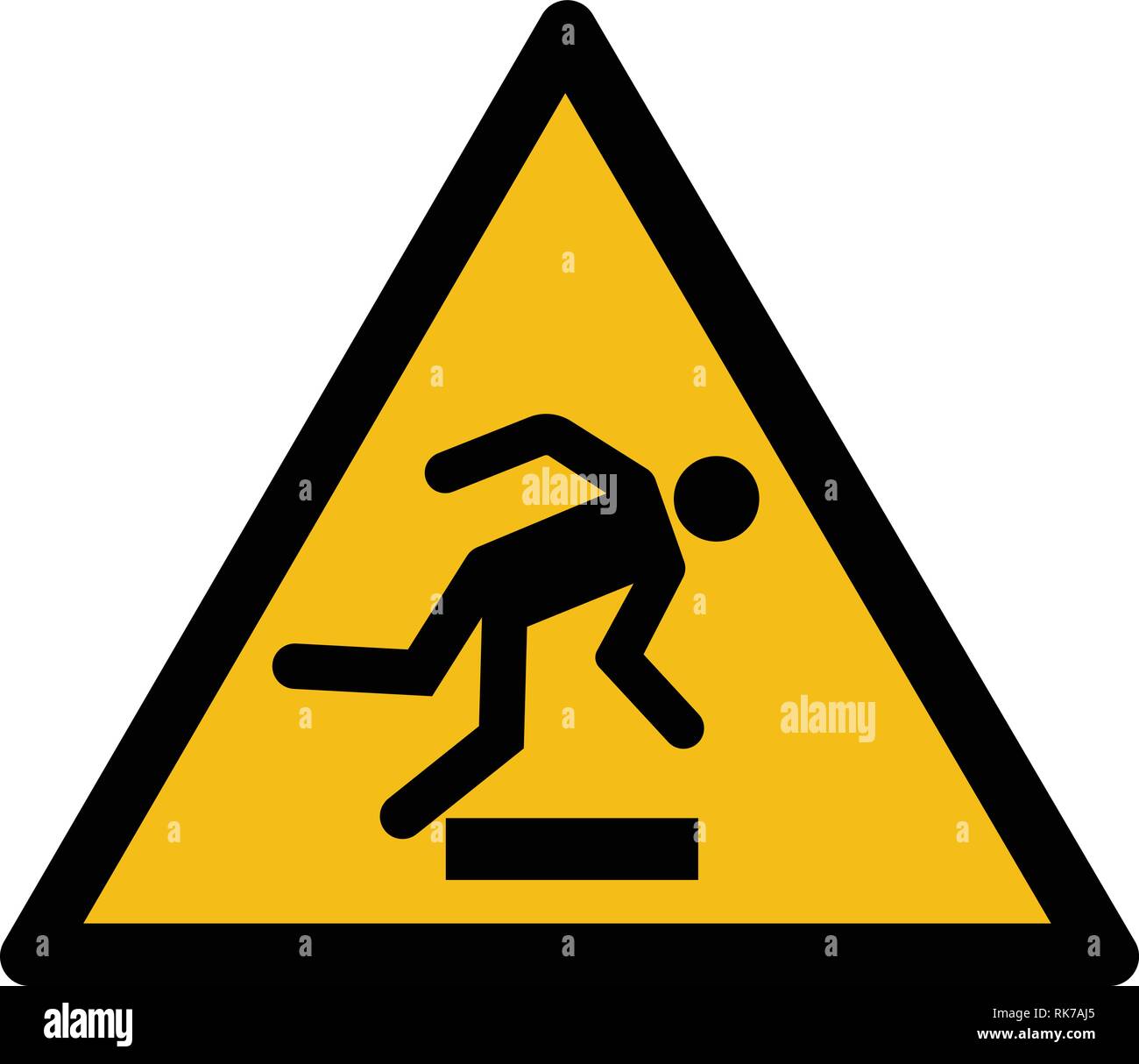 Warning sign - caution floor level obstacle symbol vector label sticker ...