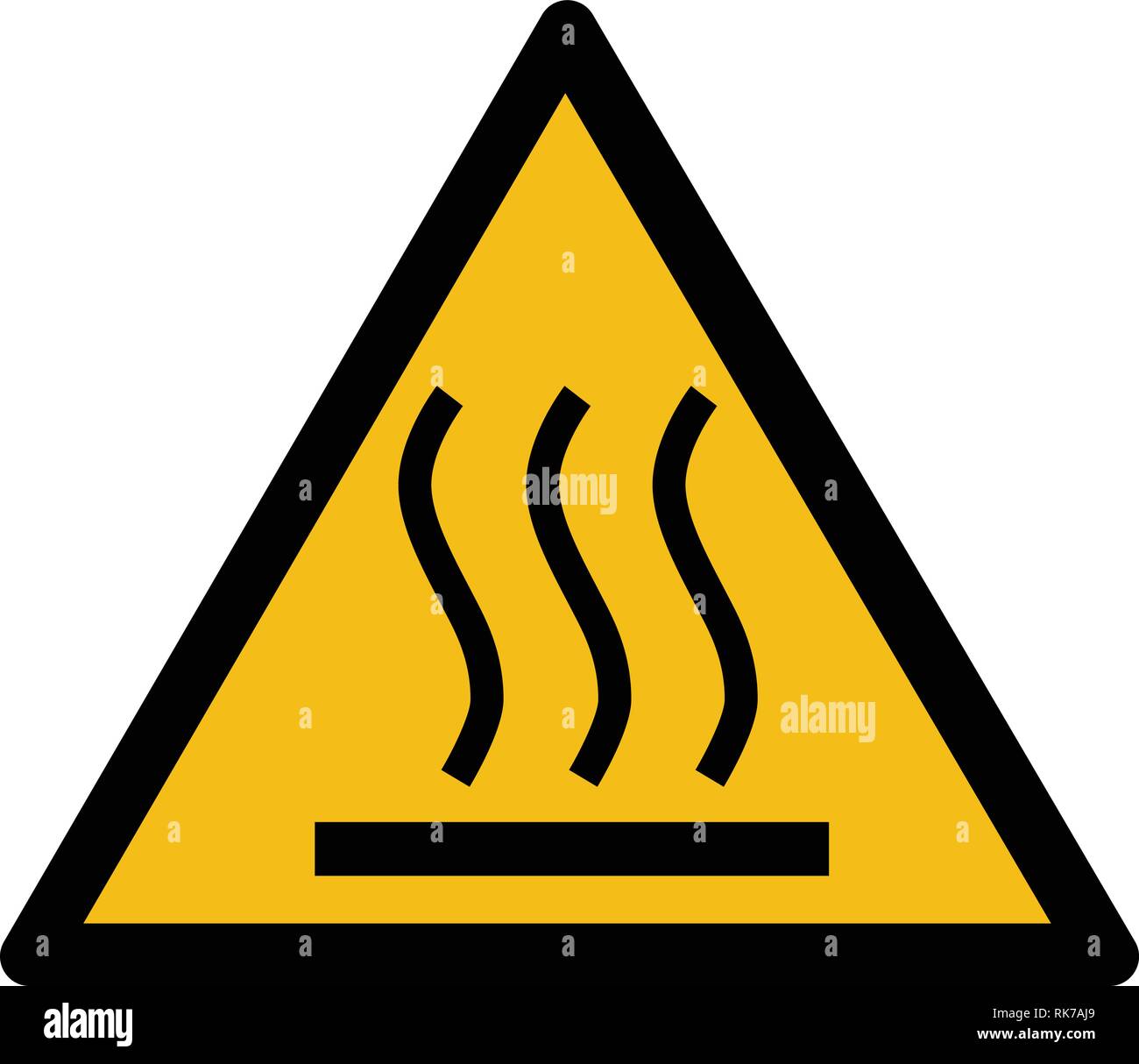 Warning sign - hot surface symbol vector sticker, label Stock Vector ...
