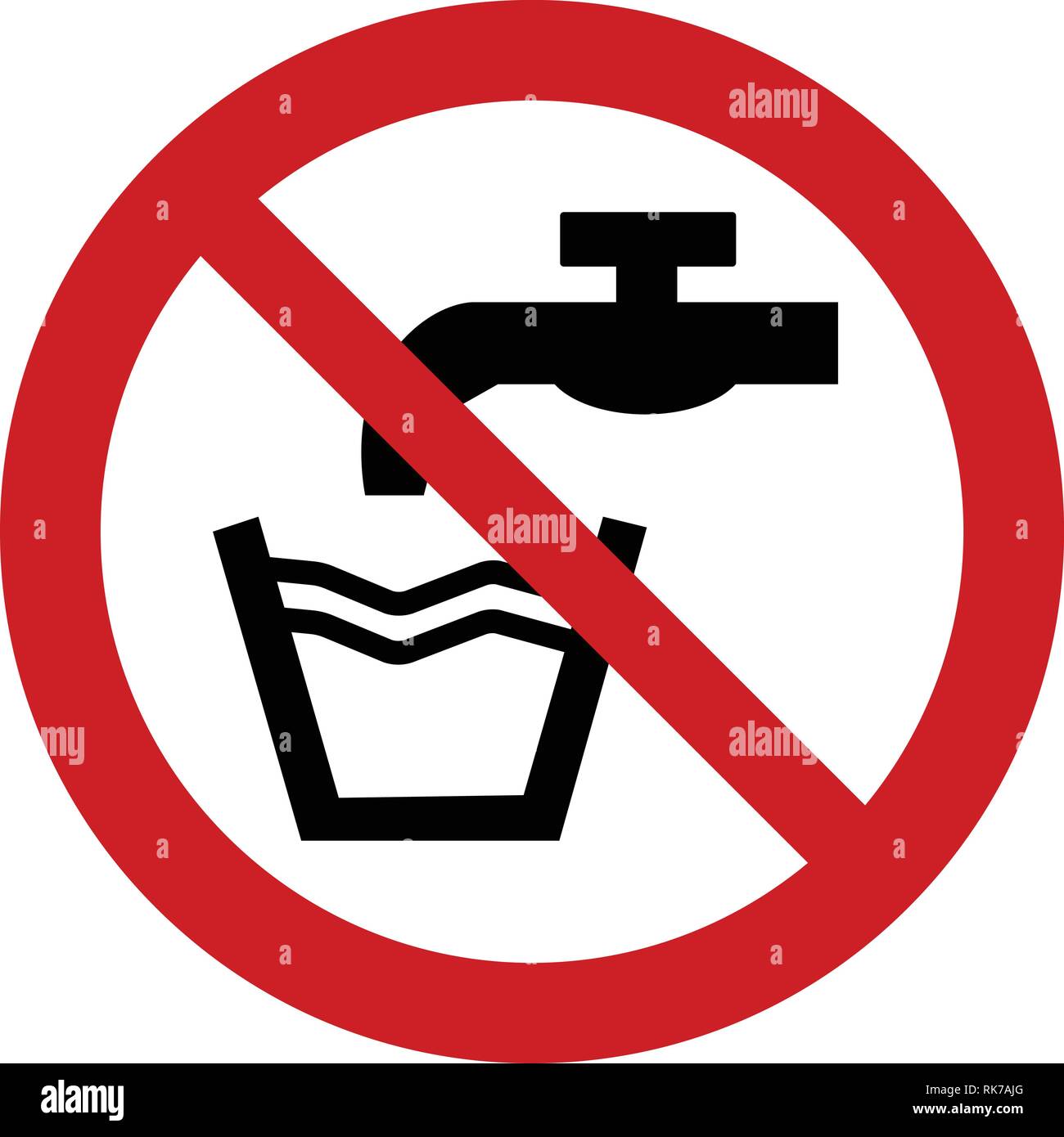 Prohibition sign vector- not drinkable water, do not drink water Stock ...