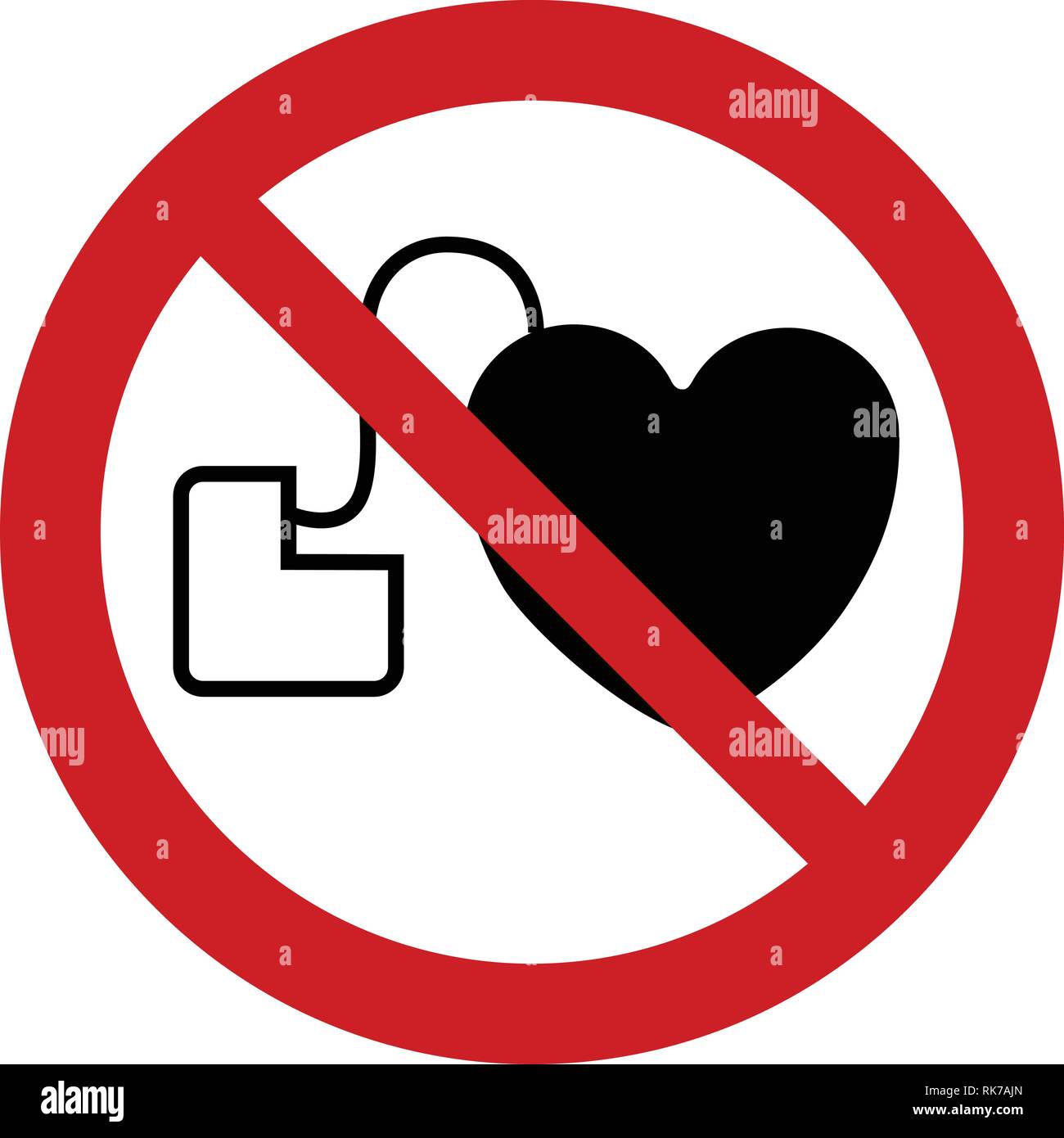 Prohibition sign vector- No access with cardiac pacemaker sign Stock ...