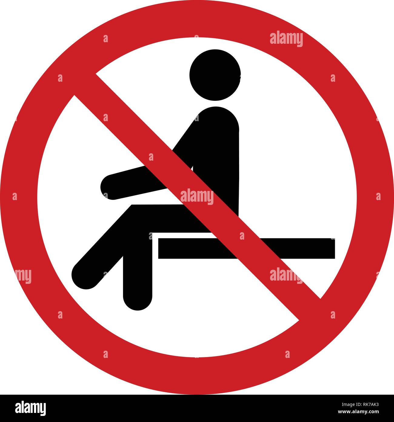 No Sitting Sign