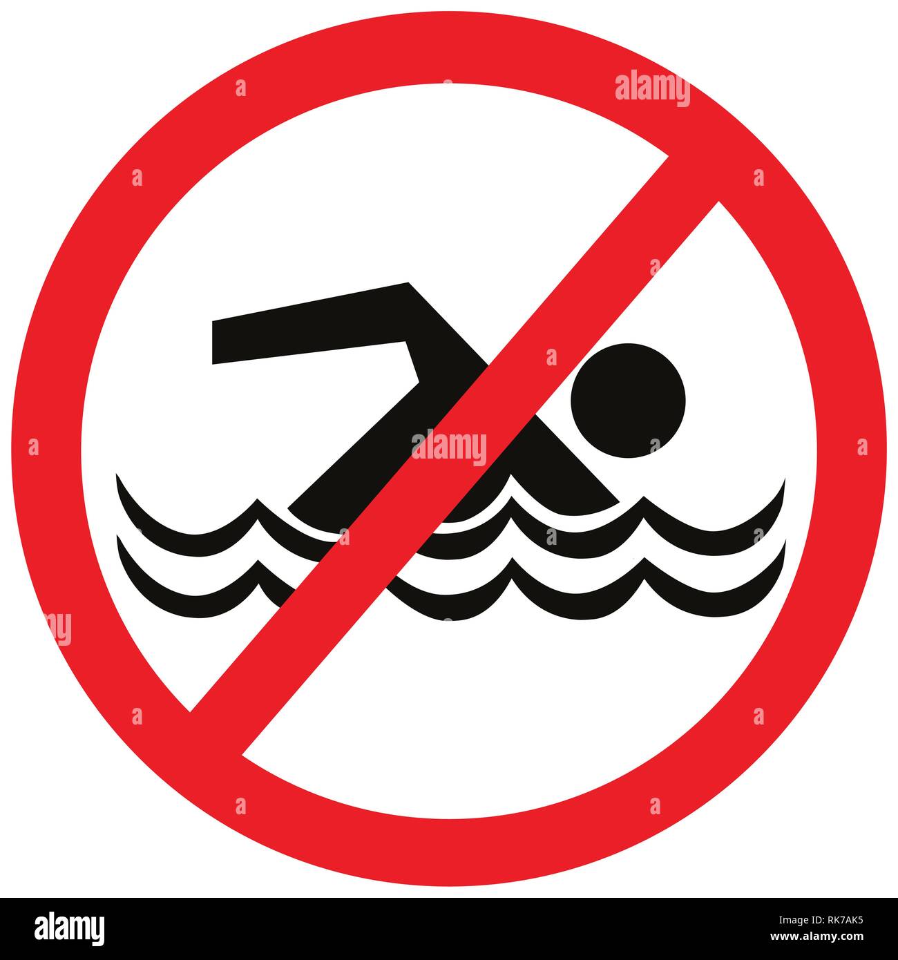 No swimming sign. Warning sign Stock Vector Image & Art - Alamy