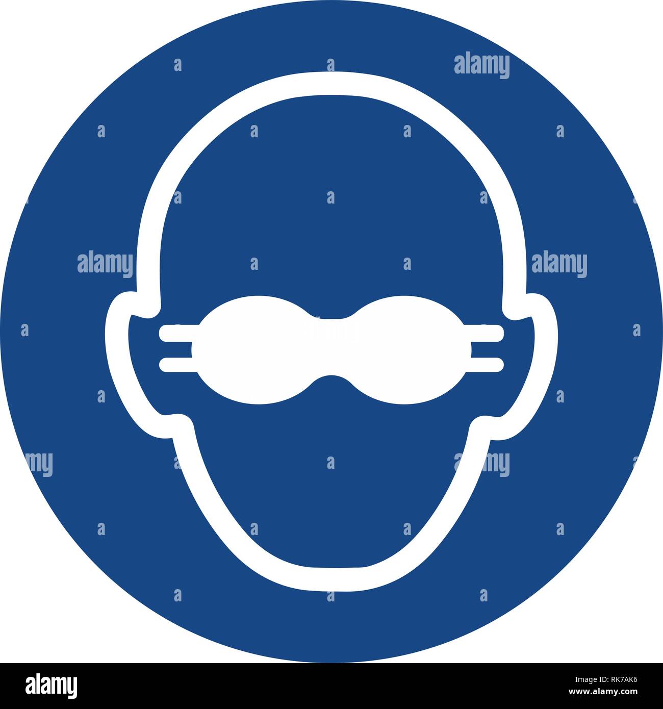 Mandatory sign vector - EYE PROTECTION MUST BE WORN. Opaque eye ...
