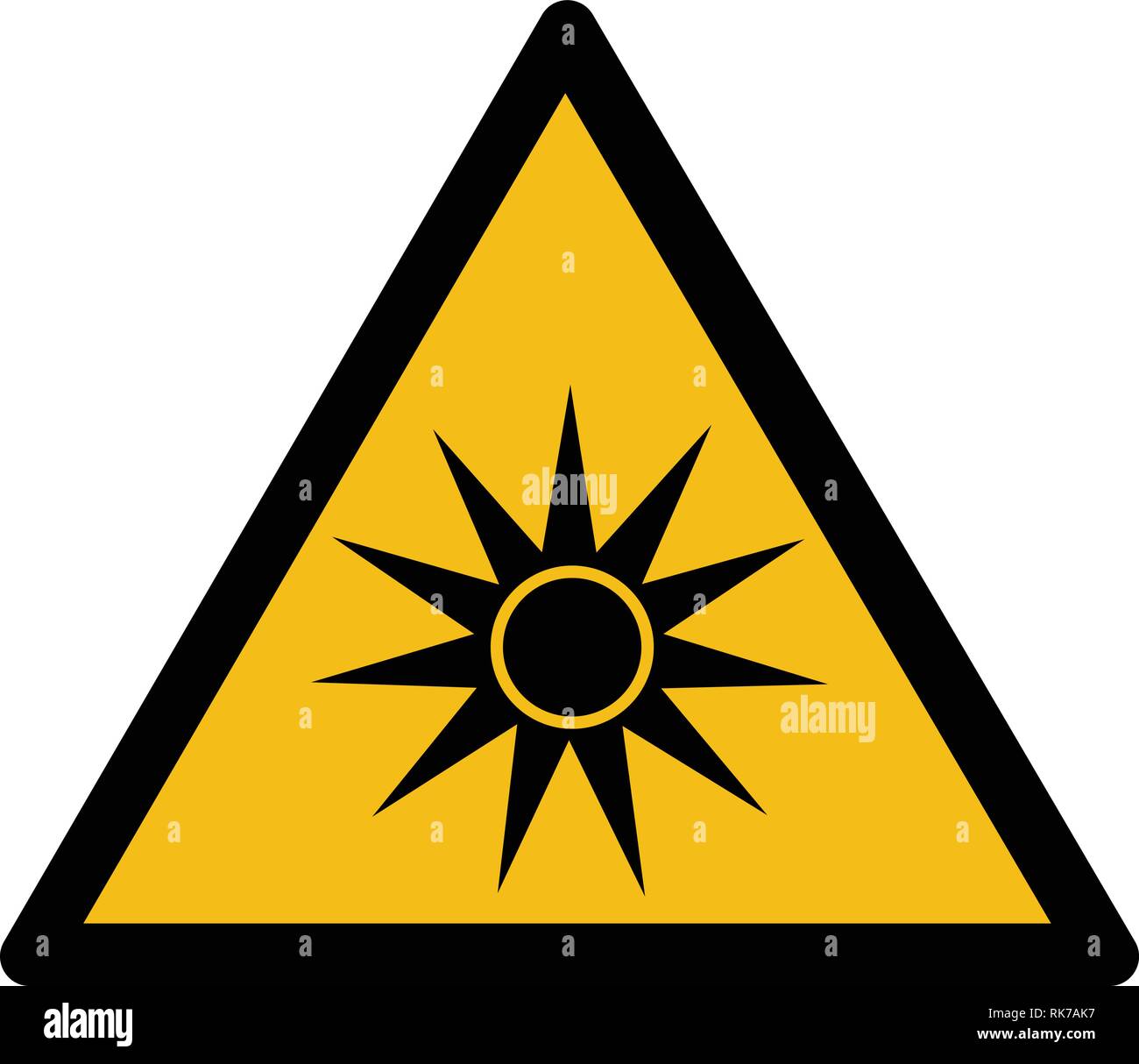 Hazard sign vector - optical radiation sign label, sticker Stock Vector ...