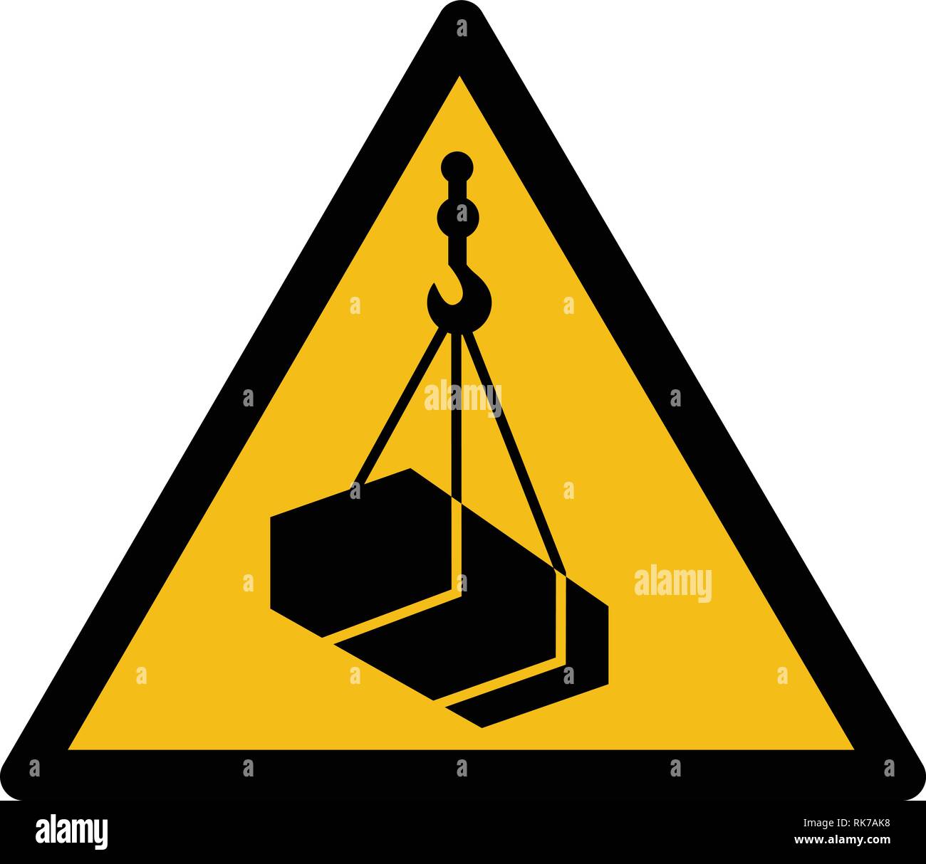 Warning, hazard sign vector - Overhead load label, sticker Stock Vector ...
