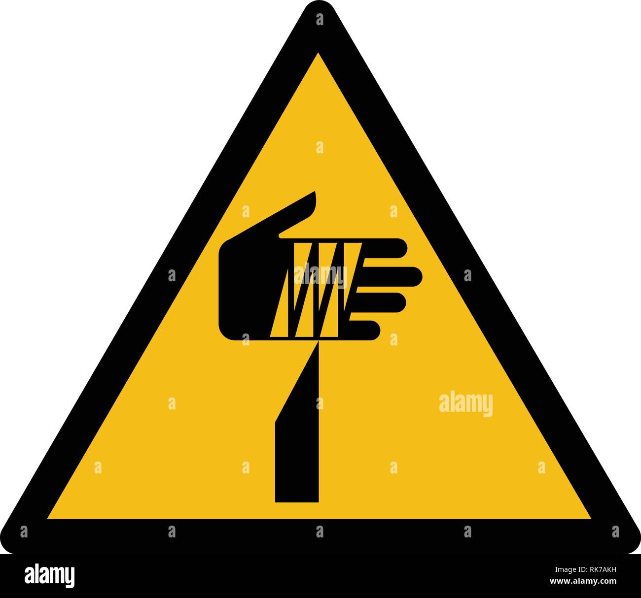 Yellow warning sign vector - sharp element symbol, label, sticker Stock ...