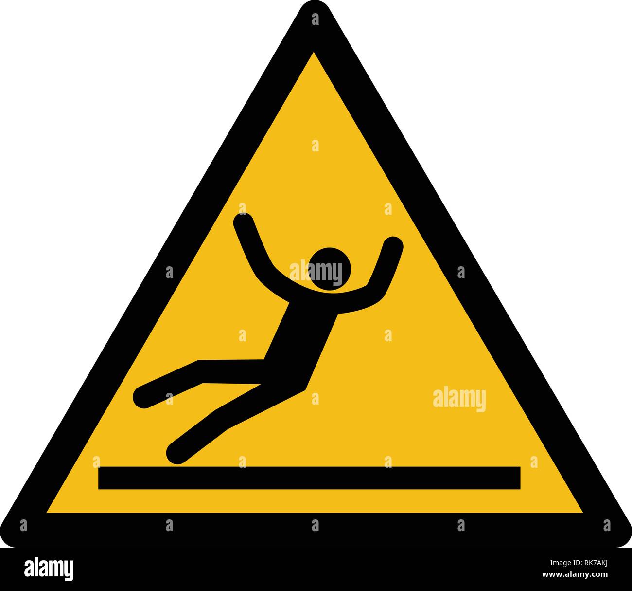 Warning sign vector - slippery surface symbol, label, sticker. Wet ...