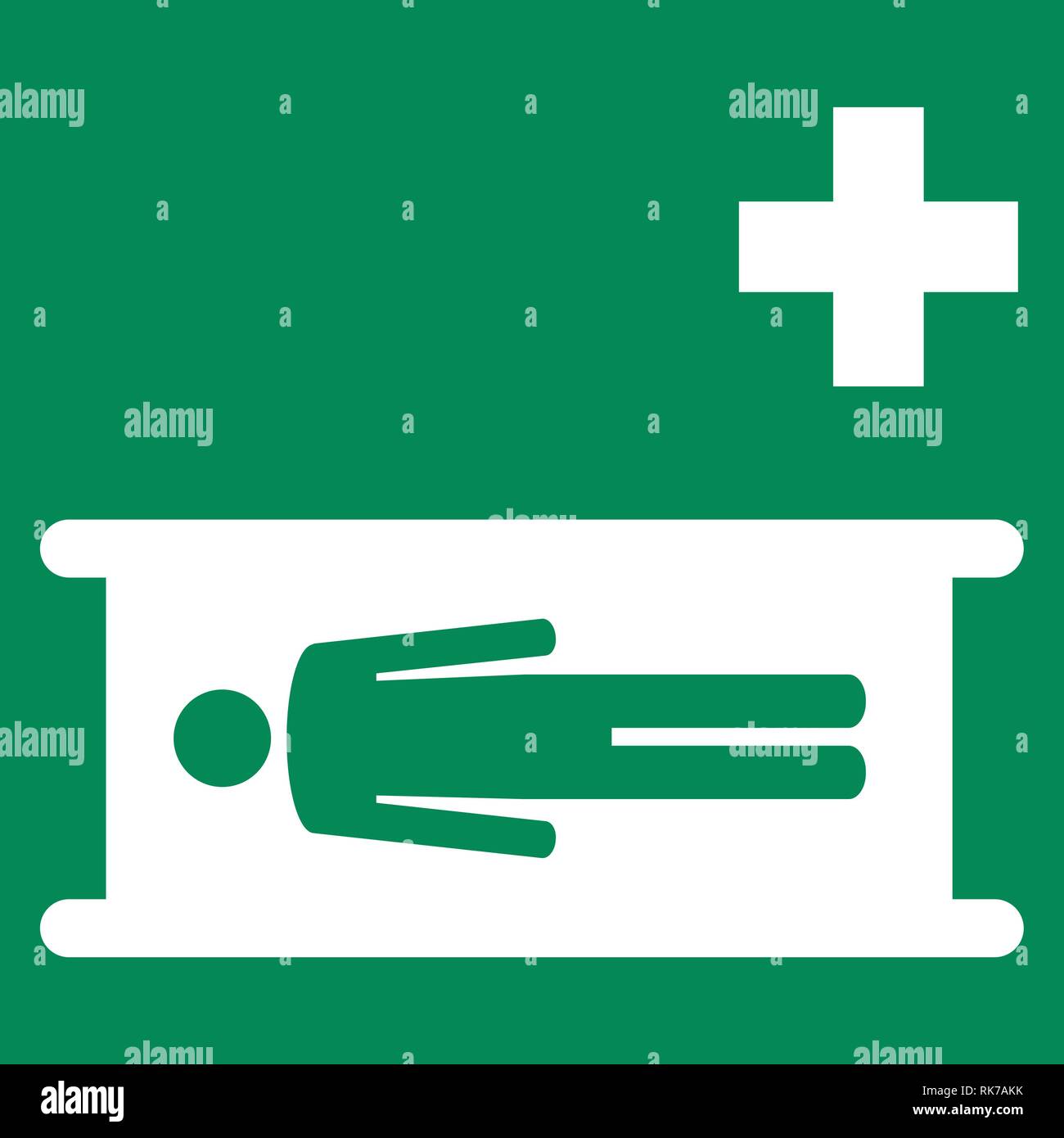 Safe condition sign vector - emergency stretcher symbol label, sticker ...