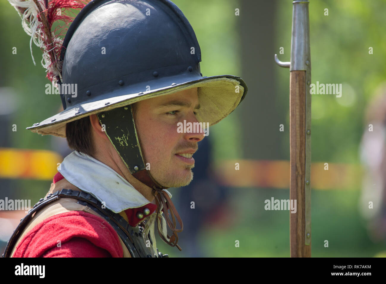 Golden age soldiers - People dressed in special outfits (enactors) at ...