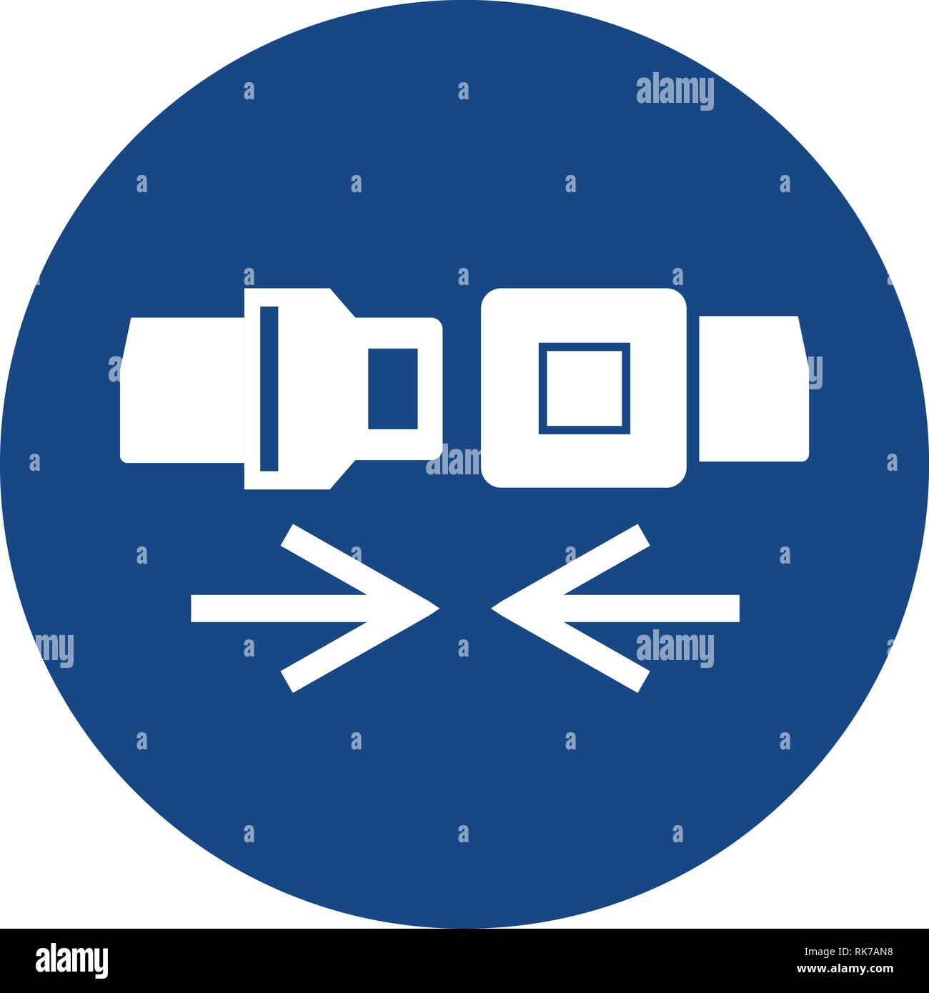 Mandatory sign vector - Wear safety belt symbol, label, sticker Stock ...