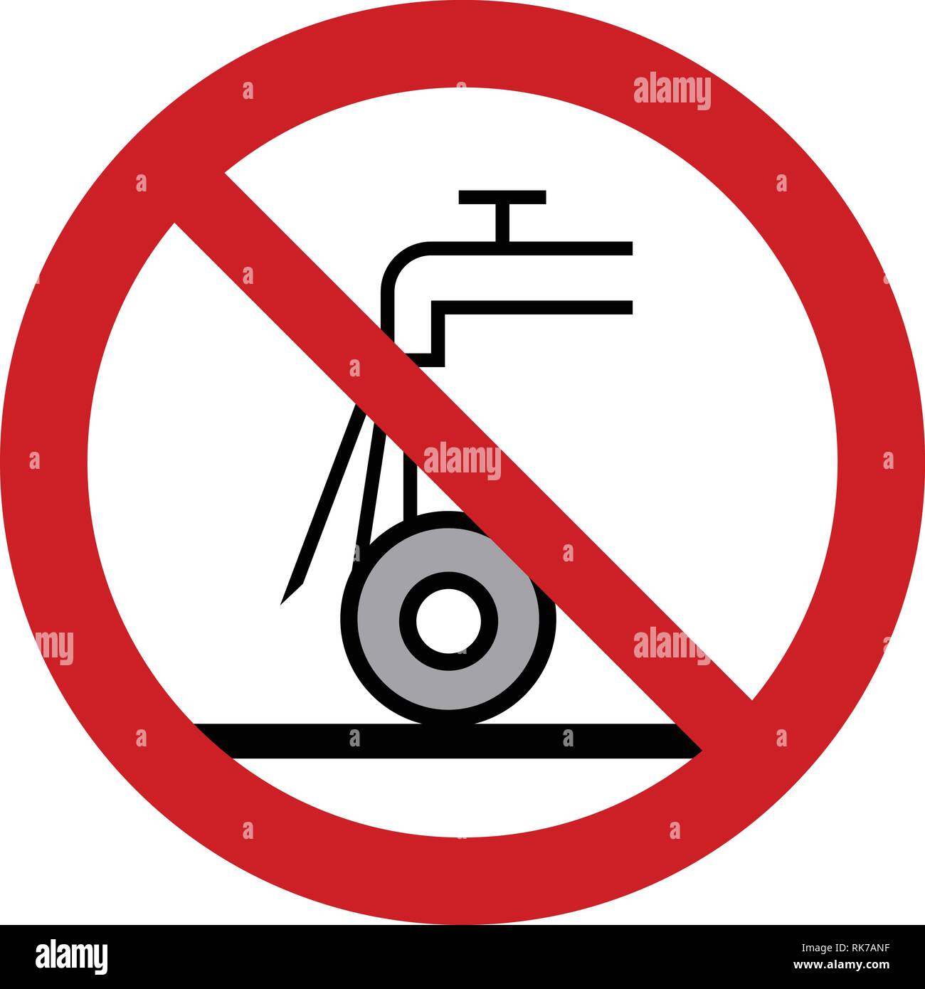 Prohibition sign vector - Do not use for wet grinding symbol, sticker ...