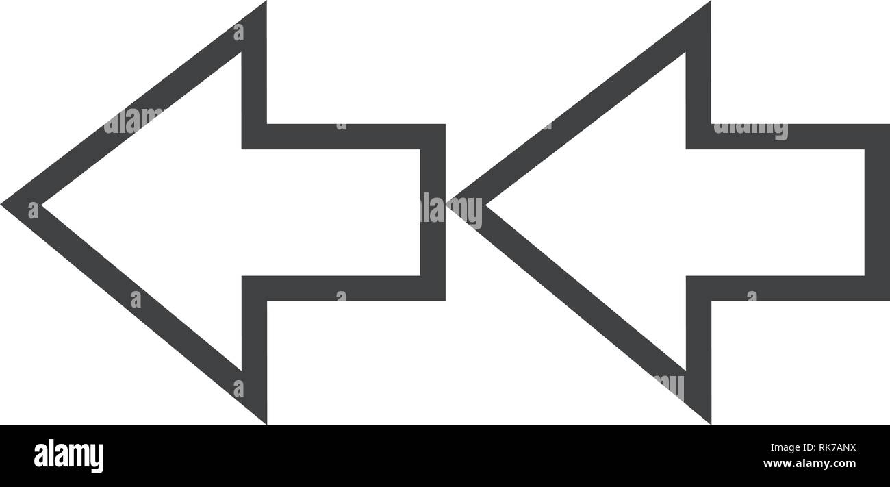 Flat simple vector icon two arrows left direction Stock Vector Image ...