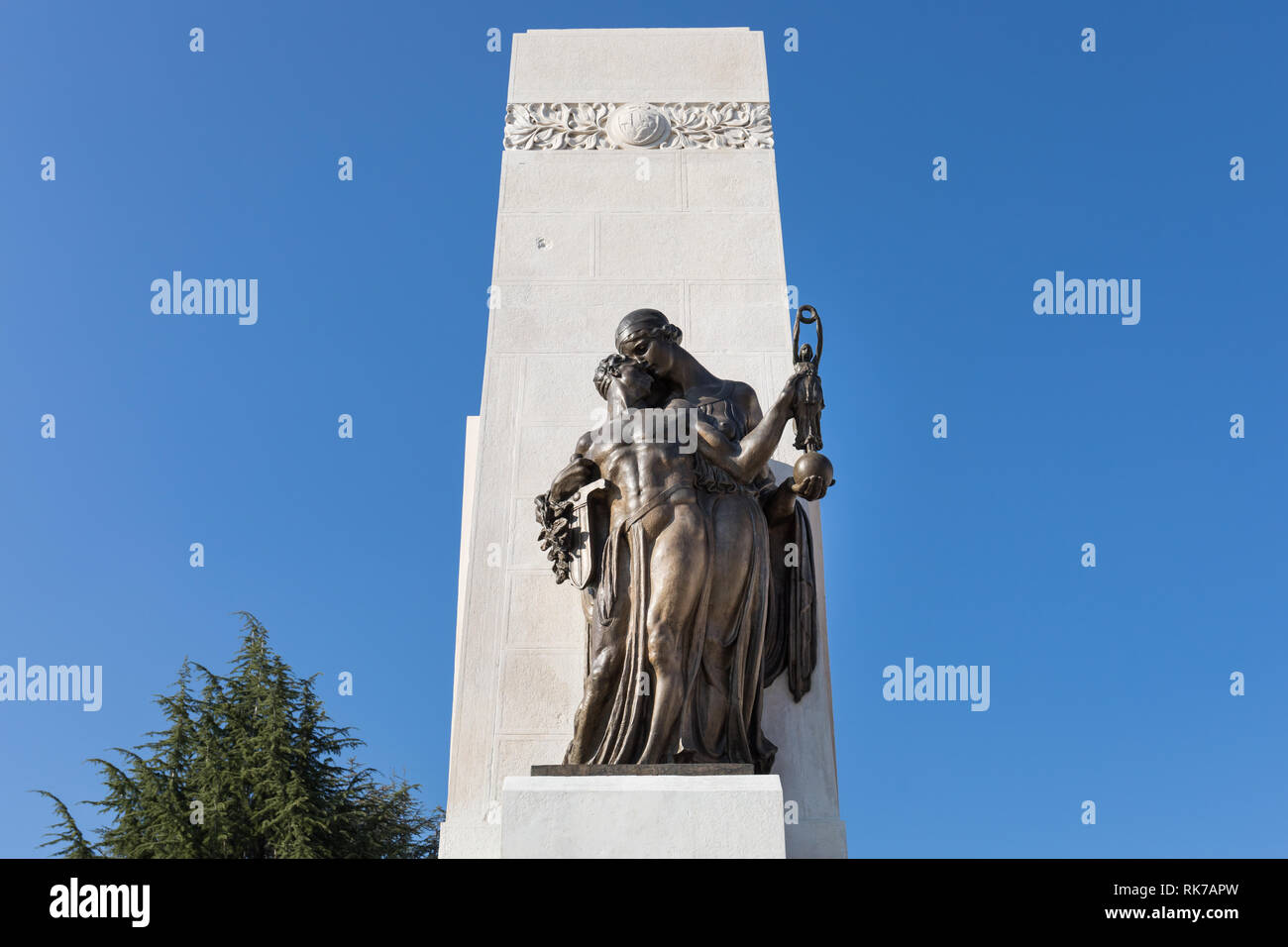 Sculpture on the memorial to the fallen of World War I, Montebelluna ...