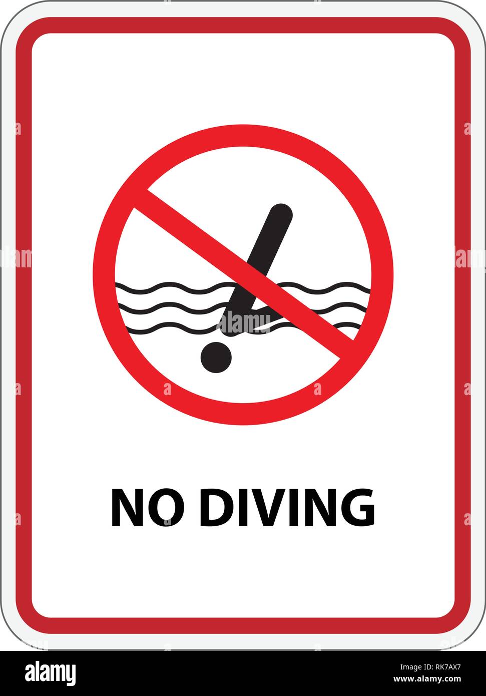 No diving sign. Vector illustration. Red Prohibition Sign, symbol Stock Vector Image & Art - Alamy