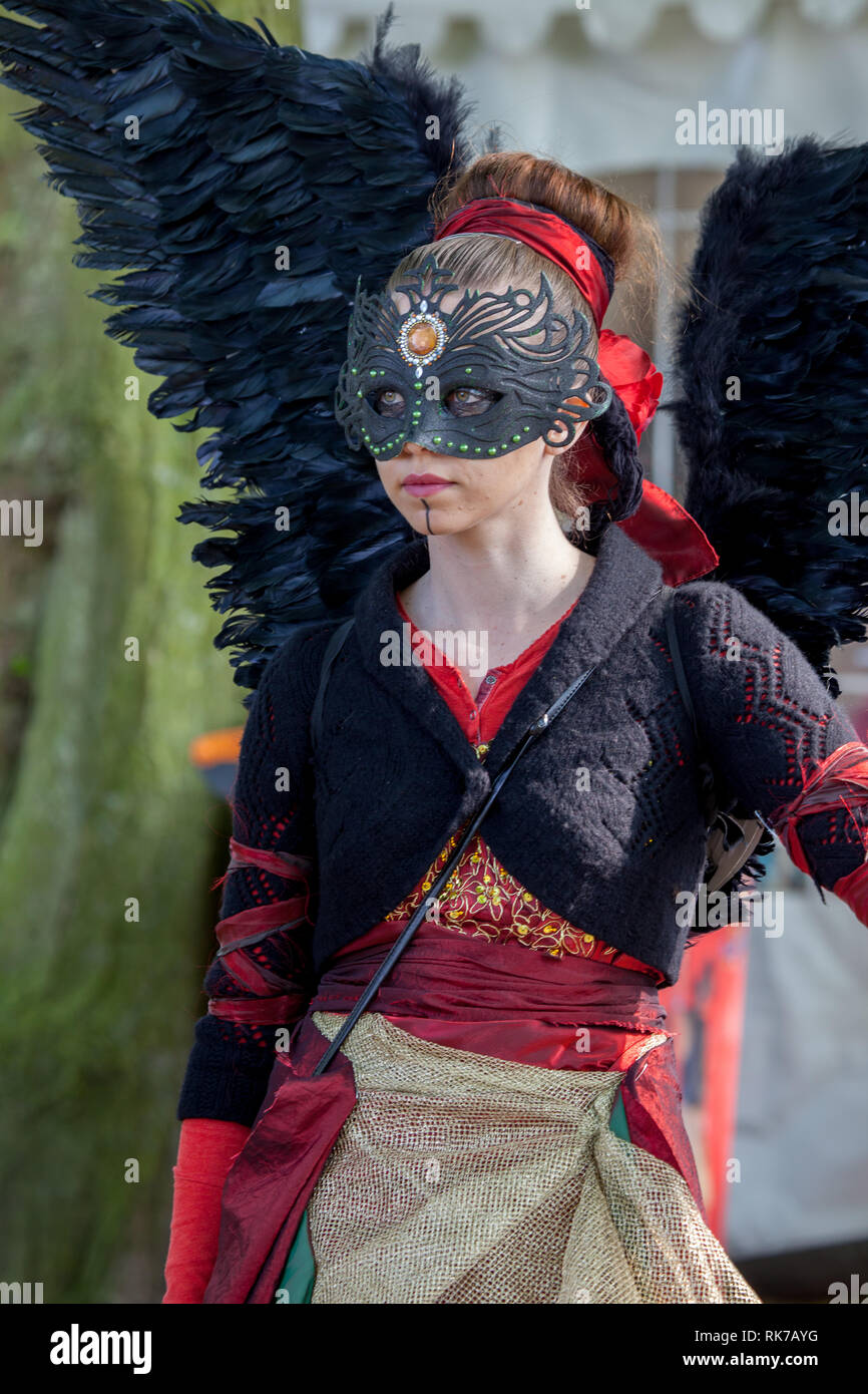 Winged girl - People dressed in special outfits (enactors) at the Elfia ...