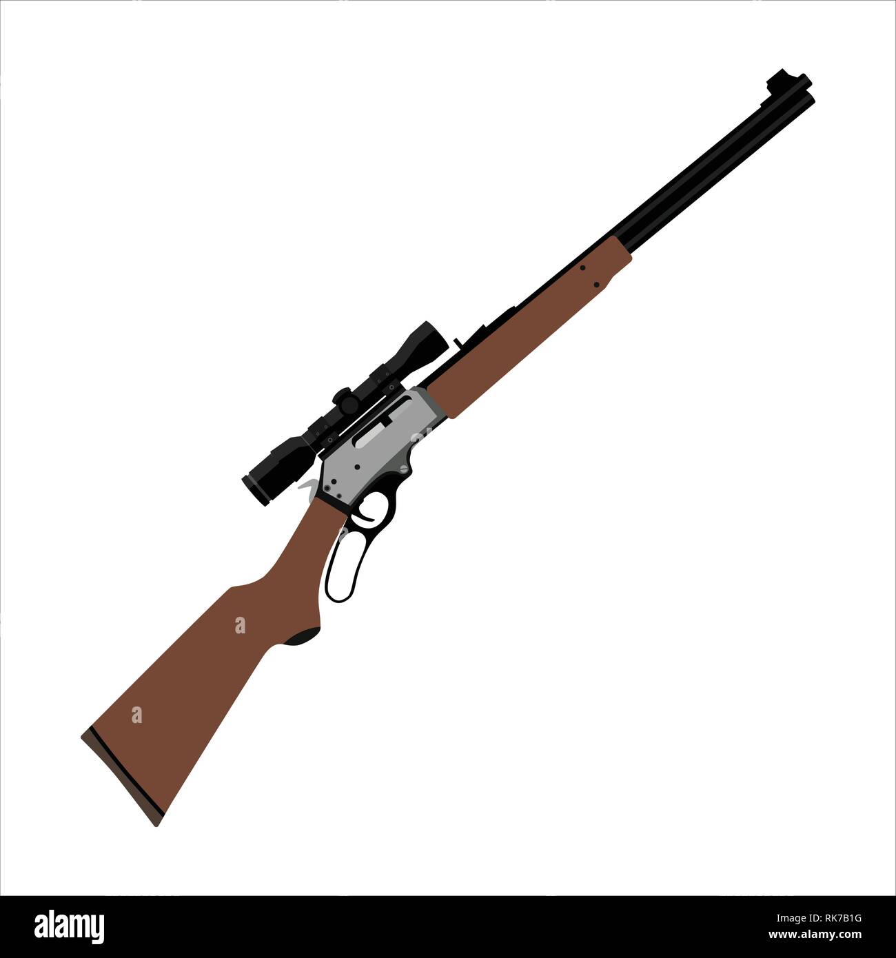 Vector illustration sniper rifle gun icon isolated on white background ...