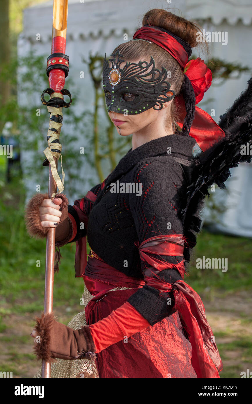 Winged girl - People dressed in special outfits (enactors) at the Elfia ...