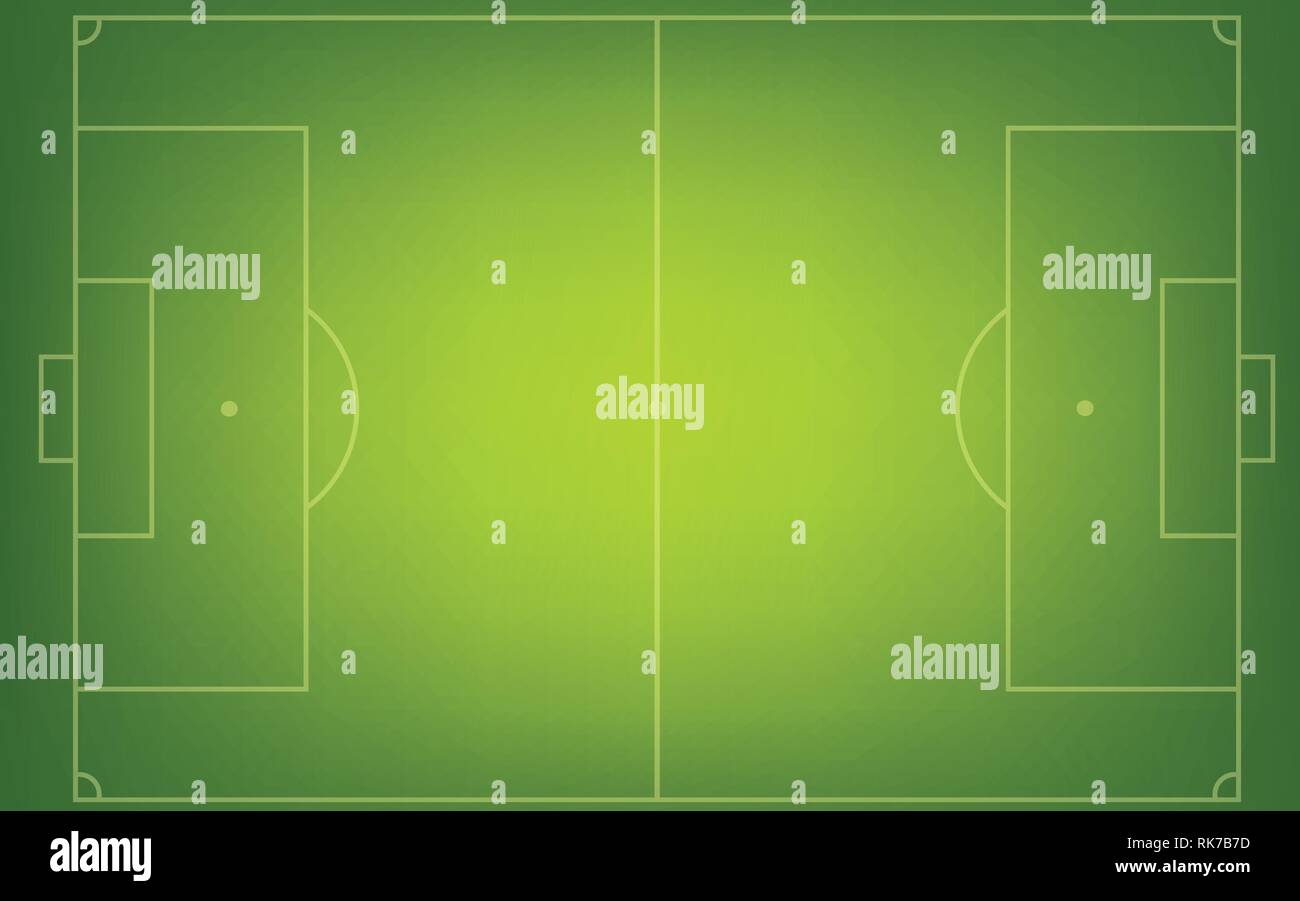 Football soccer field stadium vector isolated, european, green field ...