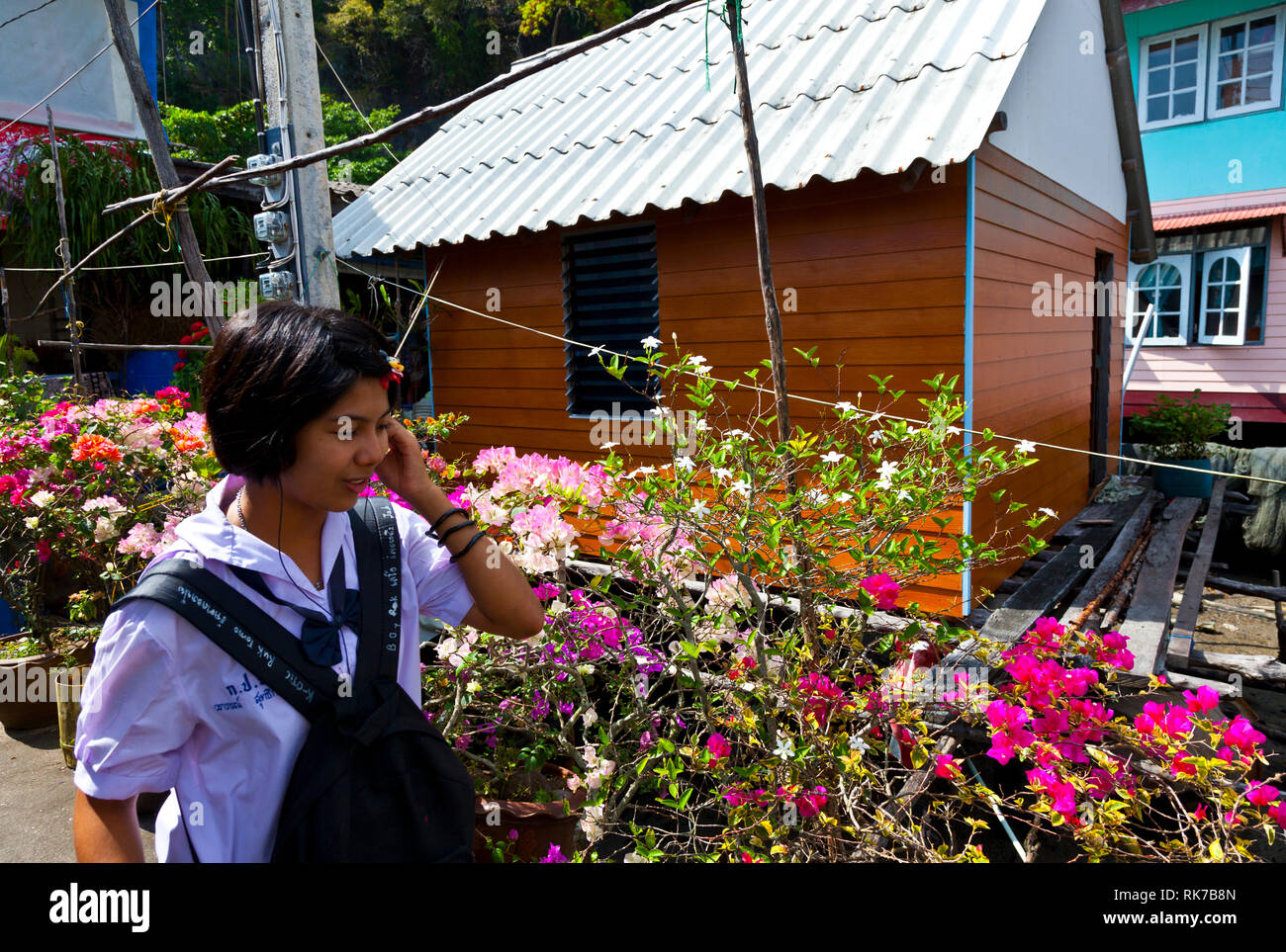 Local people. Panyee fishing village. Phang Nga Bay, Andaman Sea ...