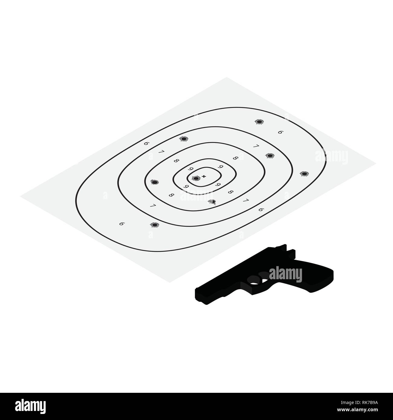 Isometric weapon gun and target shoot range accuracy and precision ...