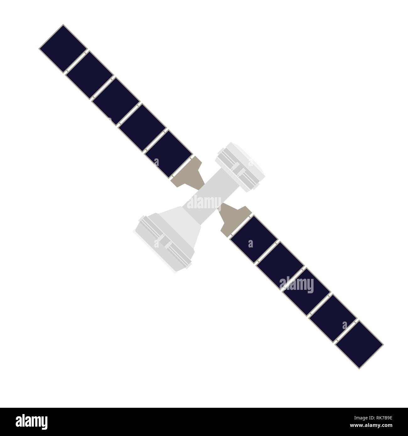 Vector illustration communication satellite icon with solar cells ...