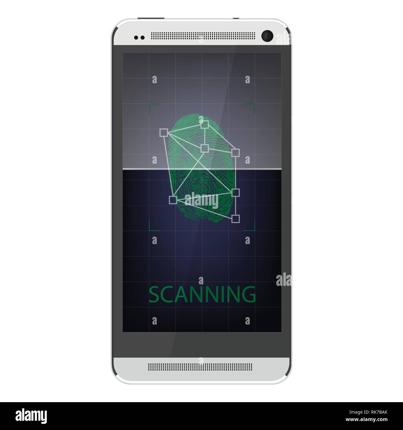 Scanning fingerprint on smartphone. Unlock mobile phone Stock Vector ...