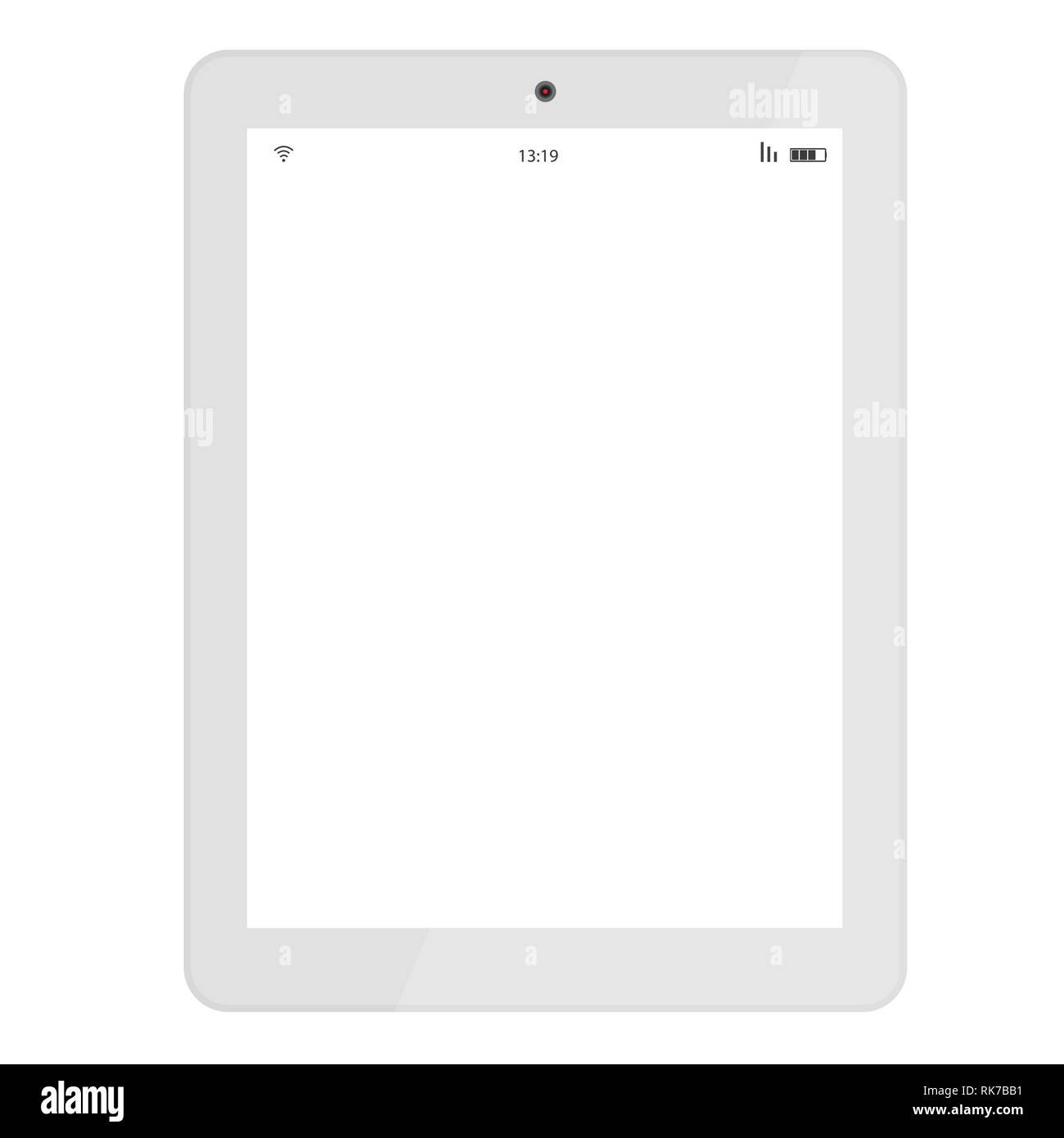 White tablet computer isolated on white background. Mock up Stock ...